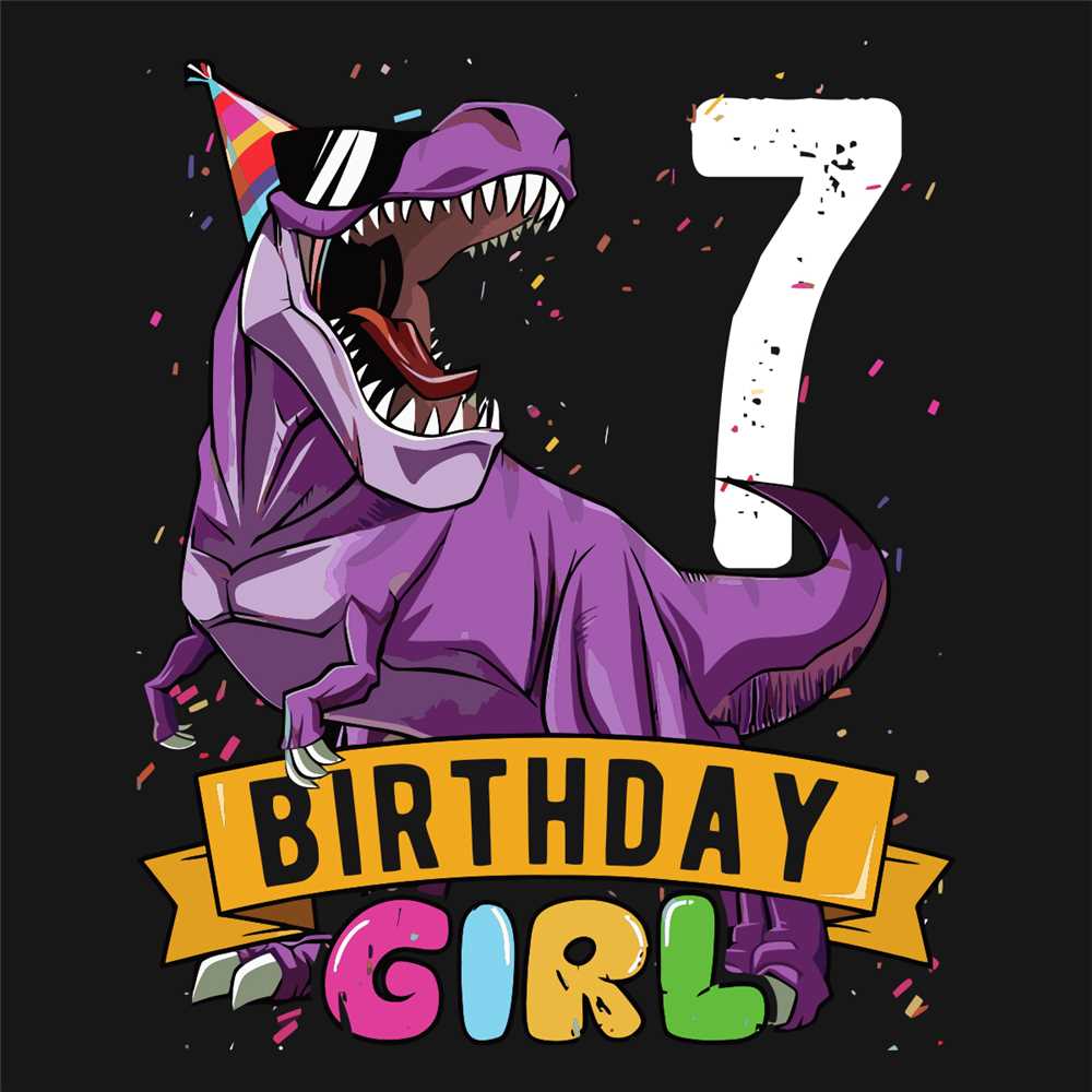 Purple T Rex 7th Birthday Girl Svg, Birthday Svg, T Rex Svg, | Inspire ...