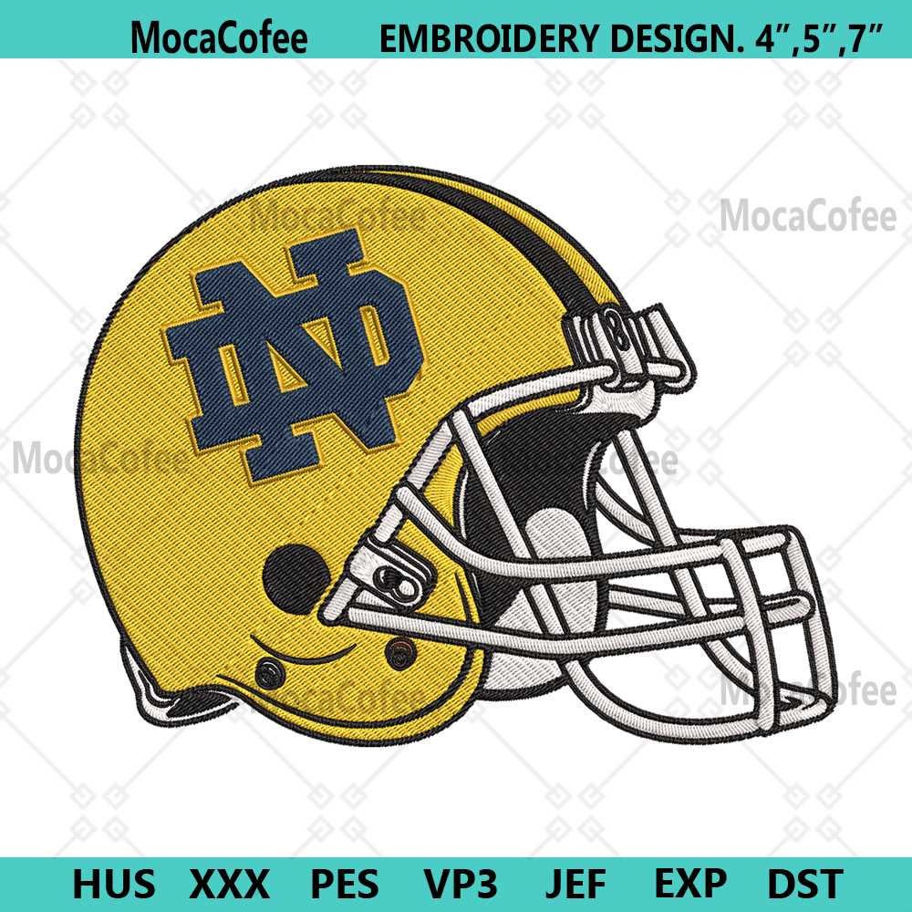 Notre Dame Fighting Irish Helmet Embroidery Design Download | Inspire ...