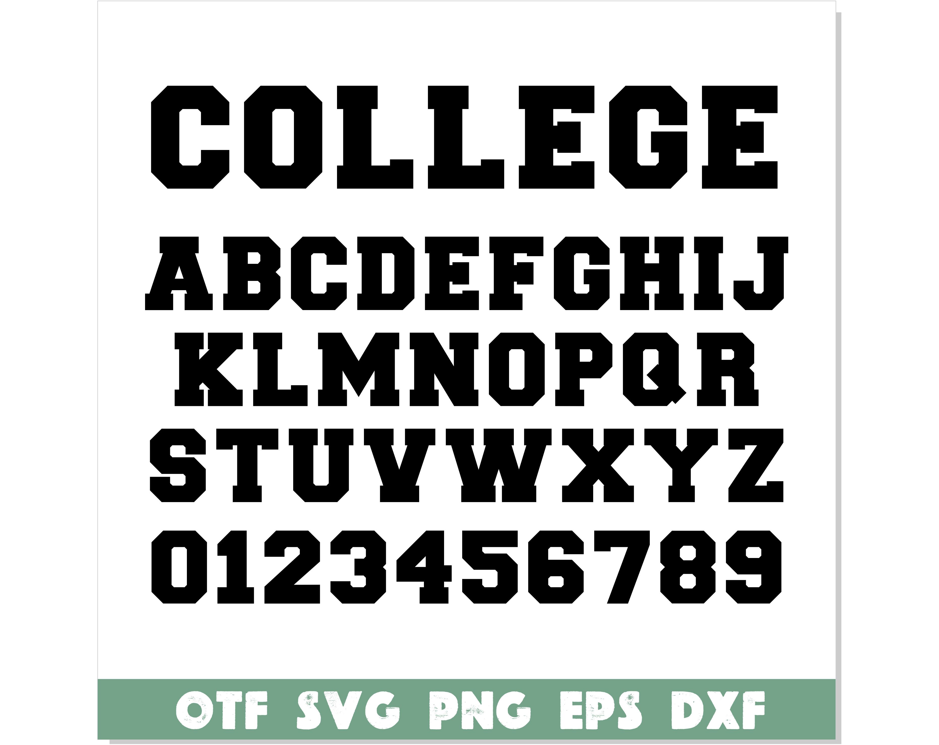 College installable font OTF | Varsity font svg png, College | Inspire ...