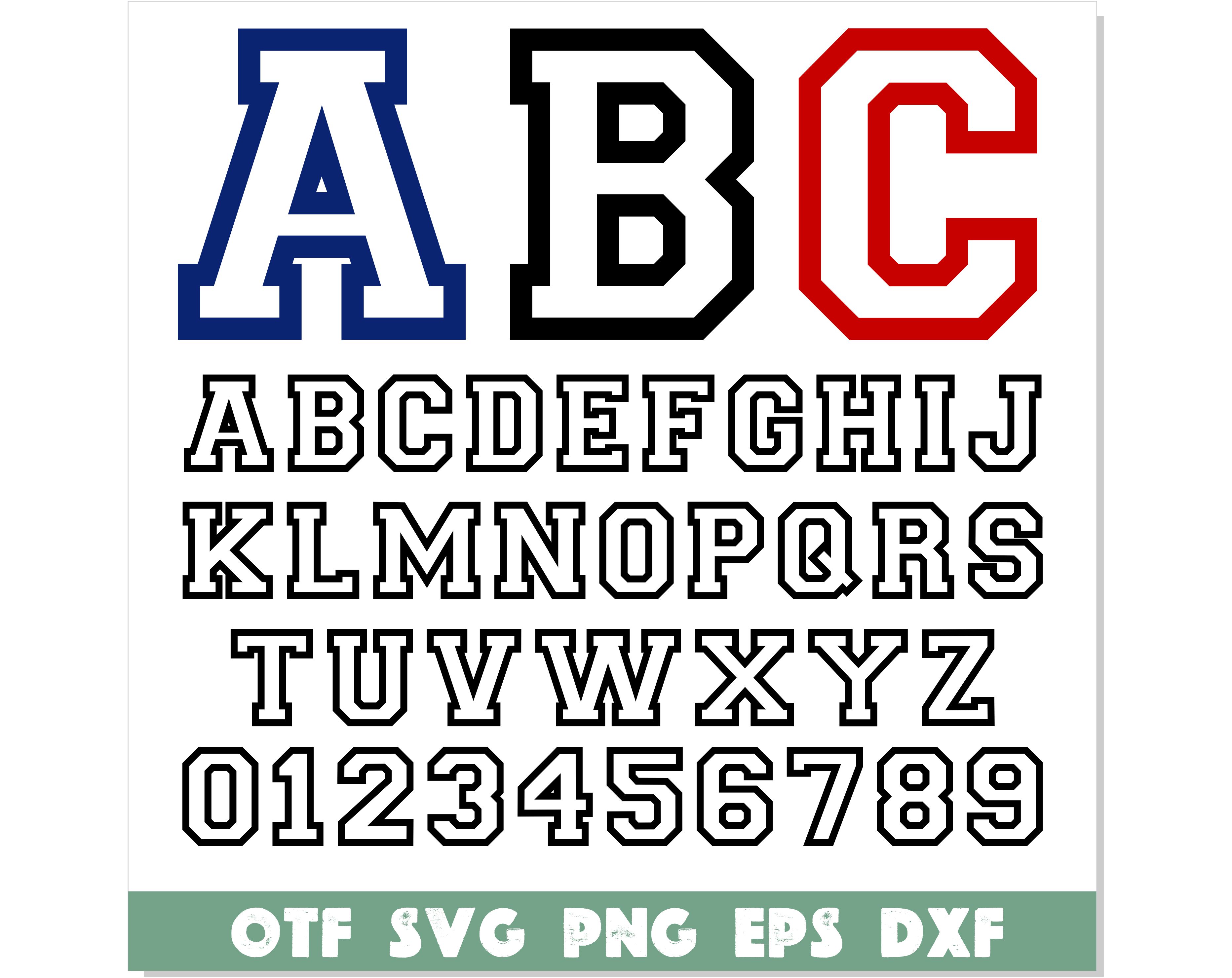 Sport Varsity College Outline Font OTF SVG PNG | Outline Var - Inspire ...