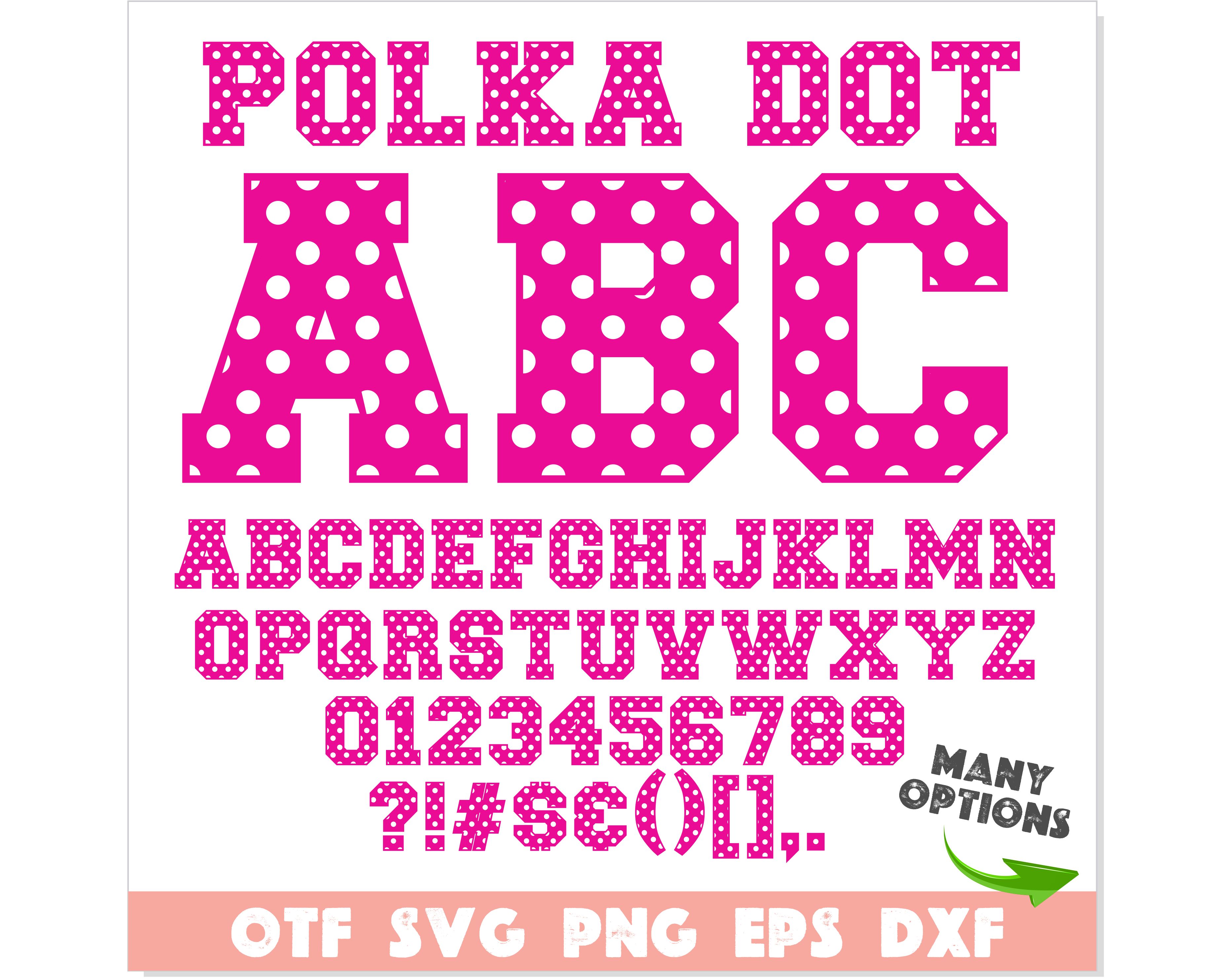 Polka Dot Font TTF, Polka Dot Font svg Layered, College Font | Inspire Uplift