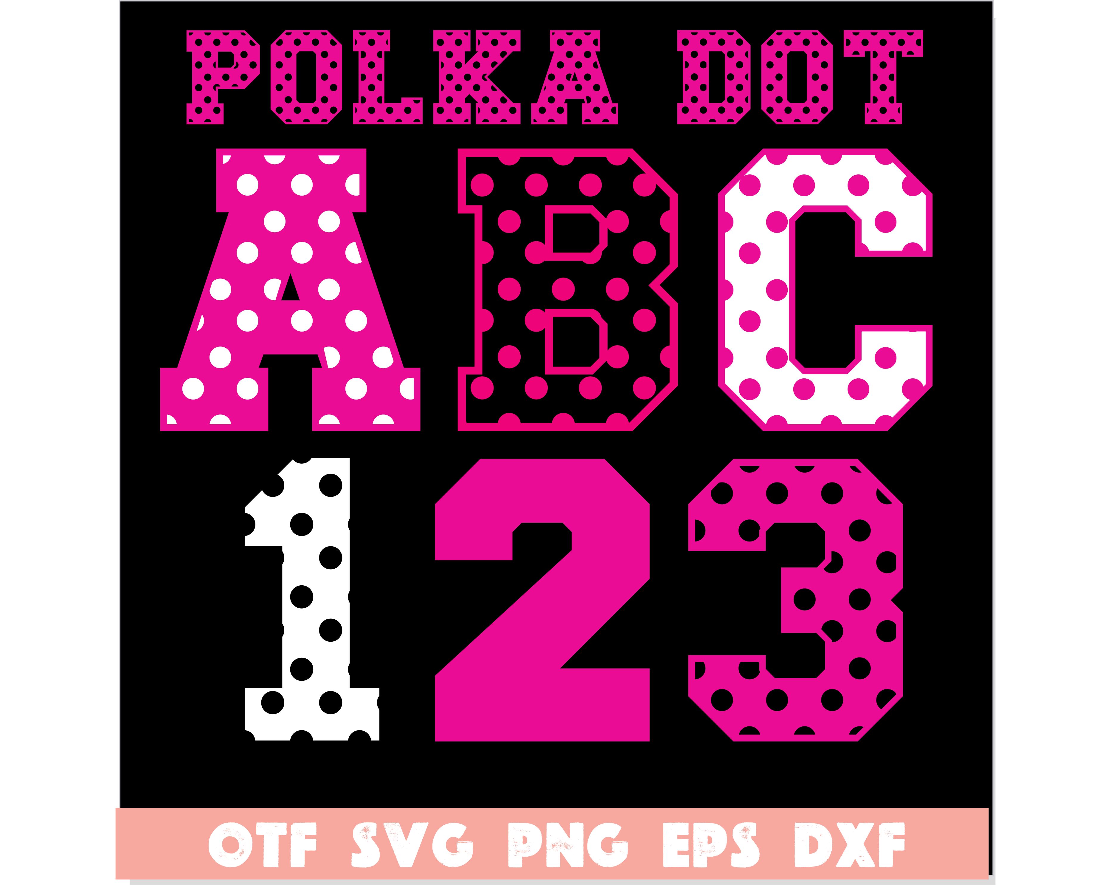 Polka Dot Font svg Cricut, Polka Dot Font ttf, Pink College | Inspire ...