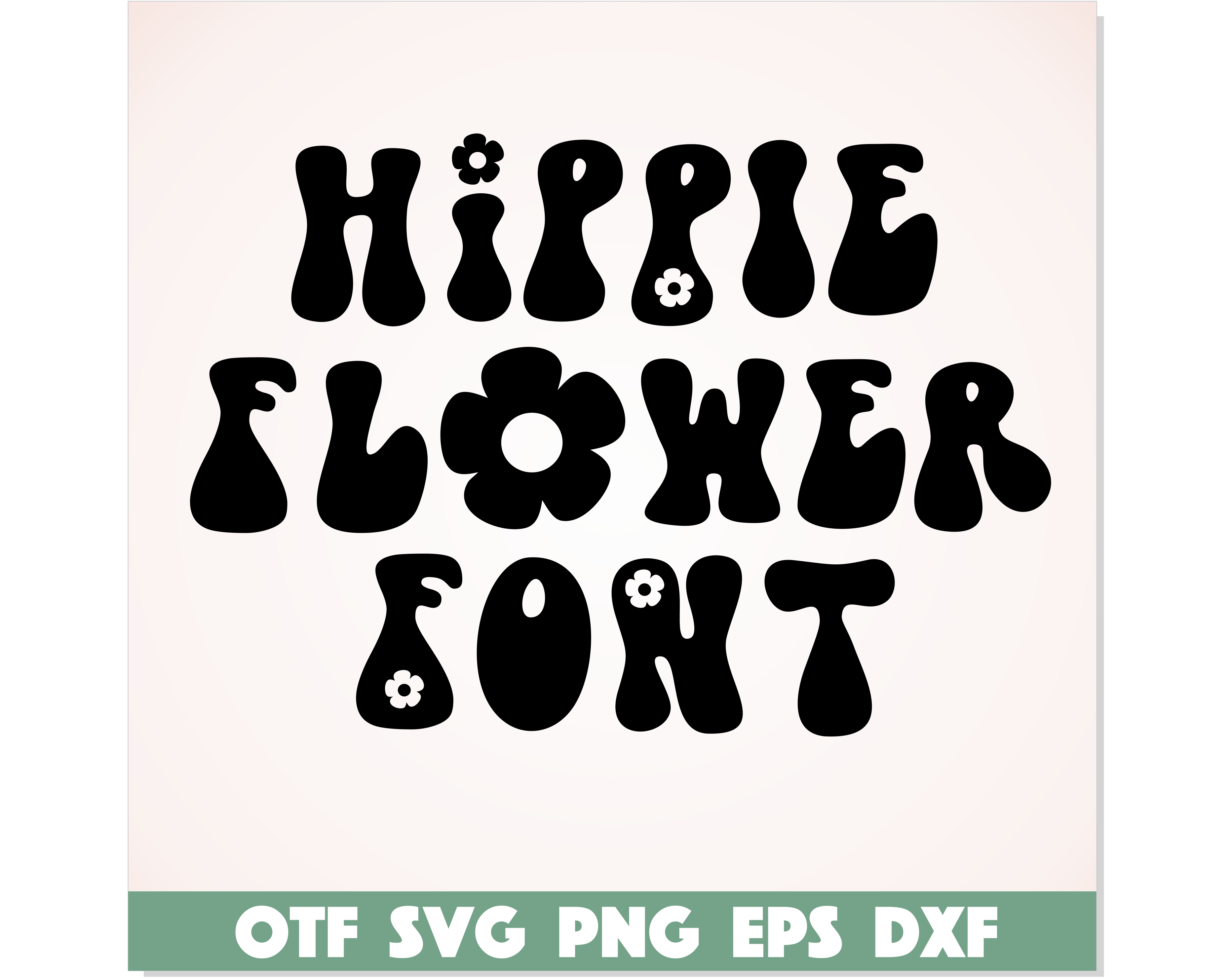 Hippie Flower Font, Retro Font, Groovy Font, Modern Font, Hi | Inspire ...
