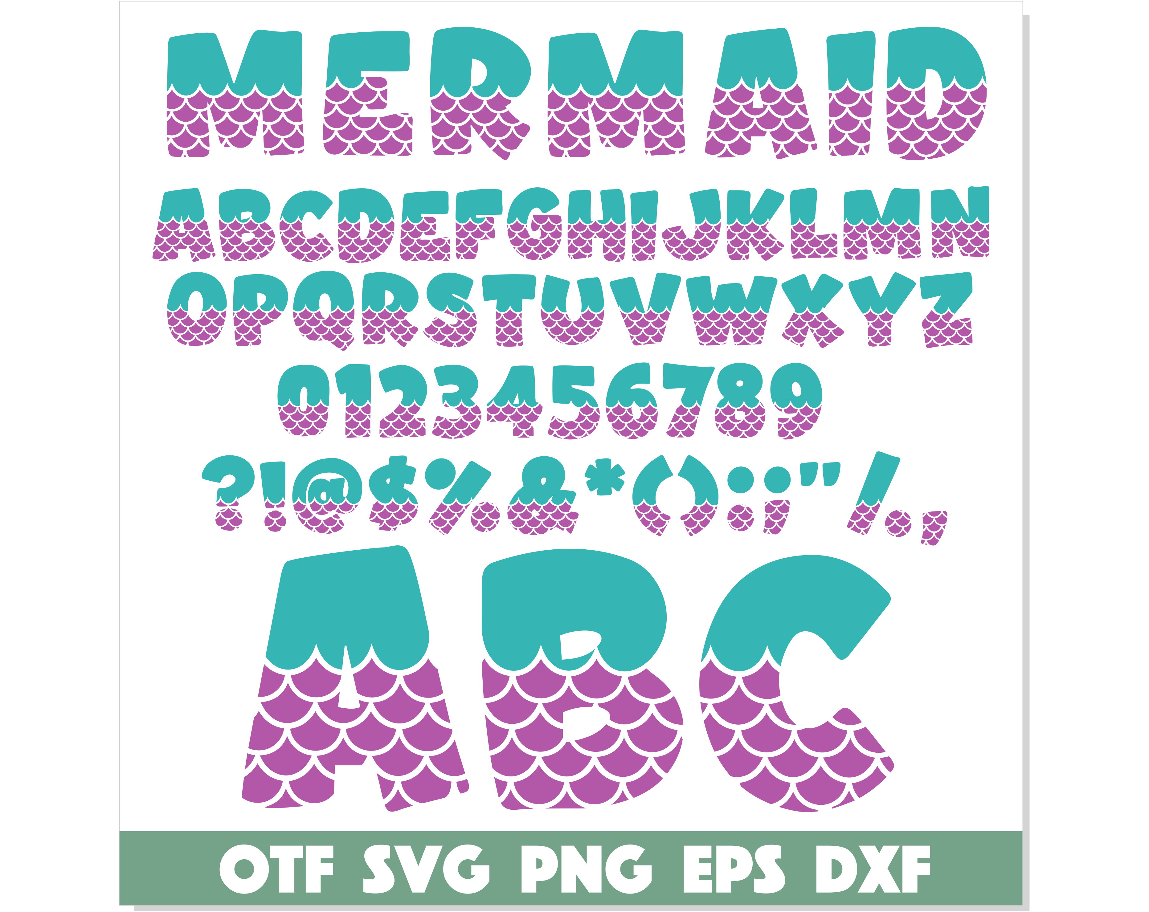 Mermaid Font SVG PNG TTF, Mermaid Font tails, Fish Font svg, | Inspire ...