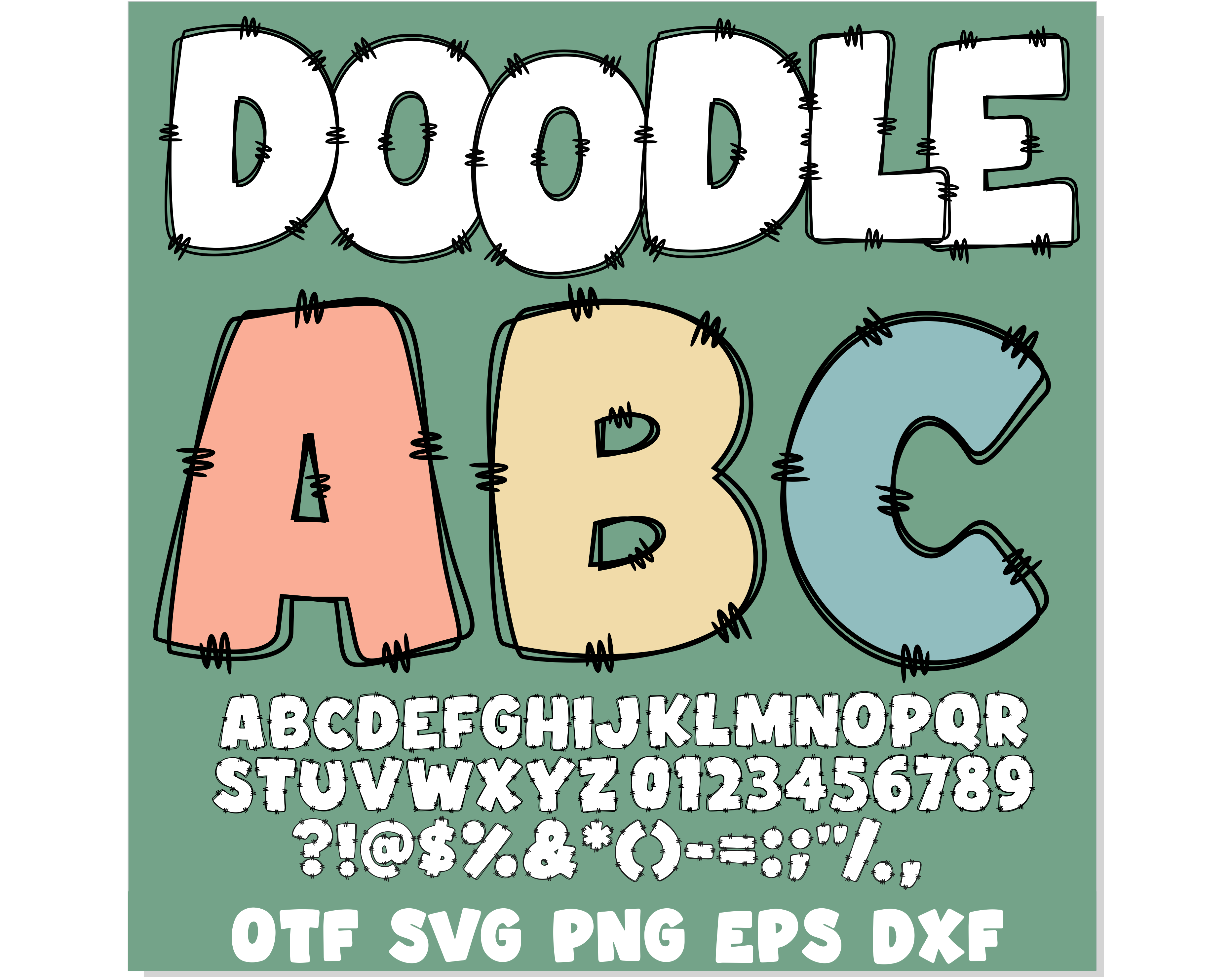 Doodle Font SVG TTF, Doodle Font Png, Doodle Letters Svg, Do | Inspire Uplift