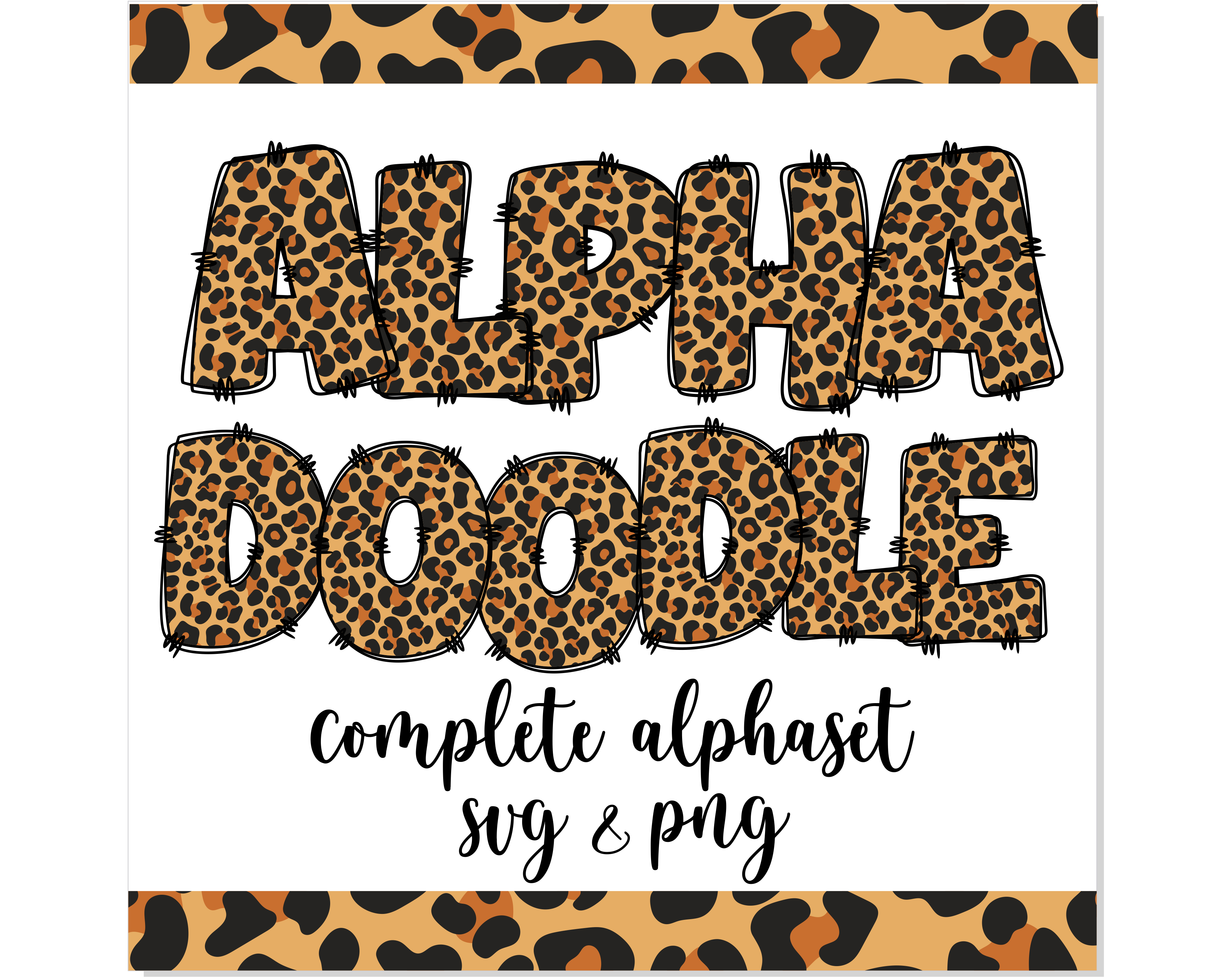 Doodle Leopard Alphabet Letters SVG PNG, Doodle Leopard font | Inspire ...