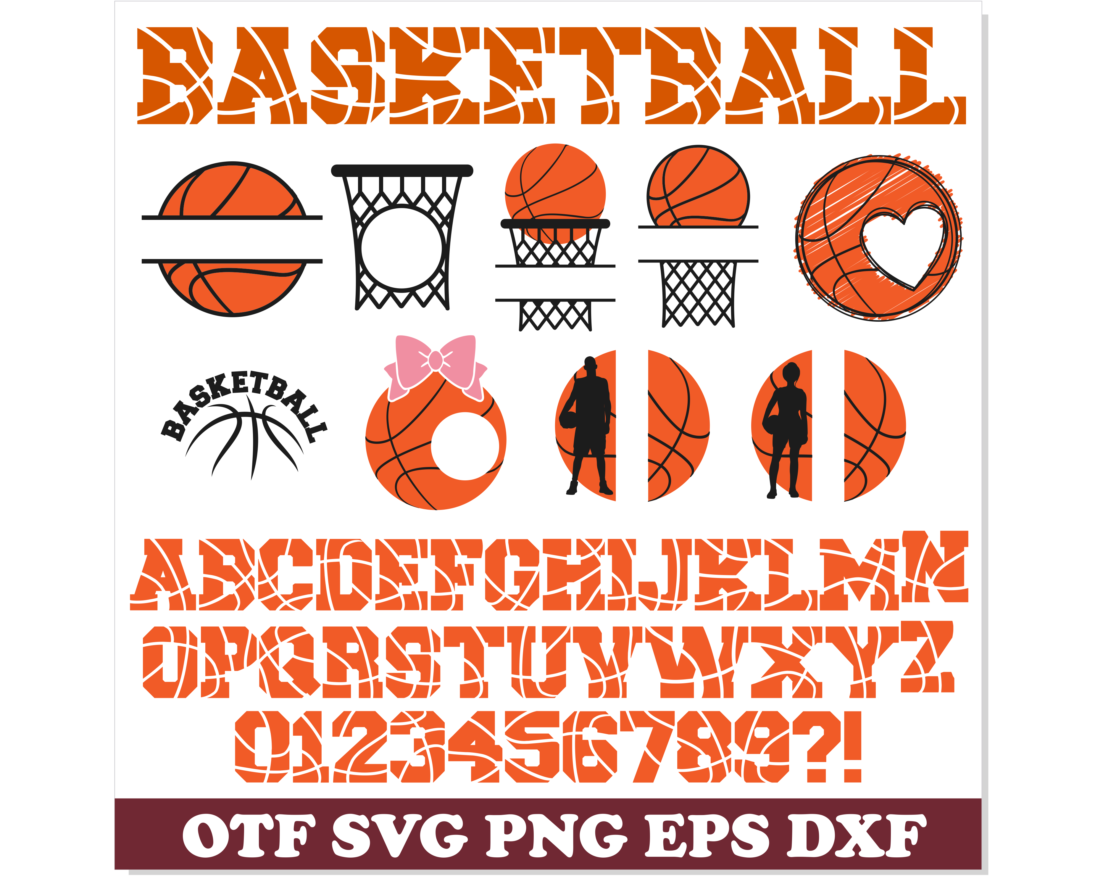Basketball SVG Bundle, Basketball Font TTF svg, Basketball s | Inspire ...