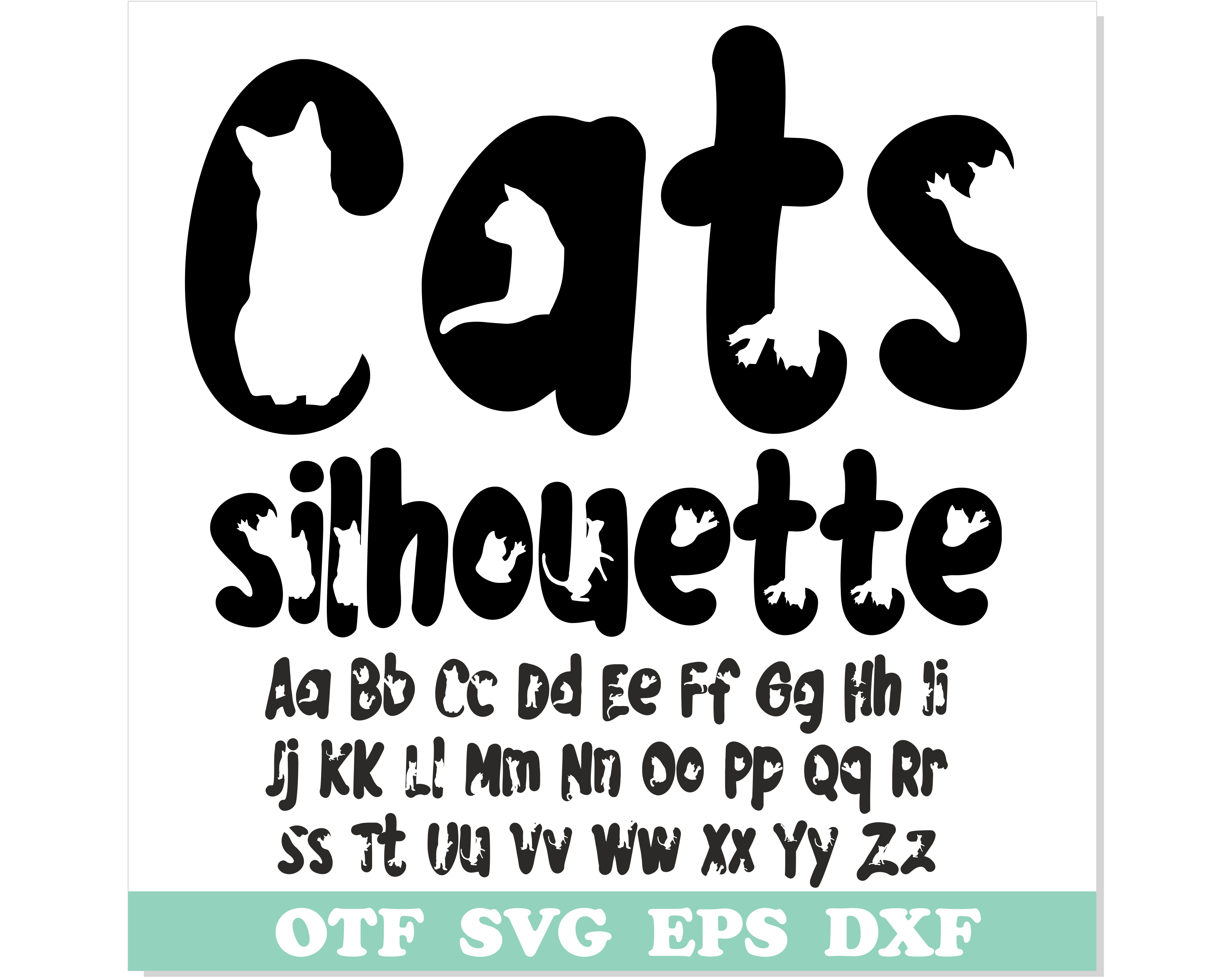 Cat Font ttf, Cat Font svg, Kitty Font otf, Cat letters svg, | Inspire Uplift