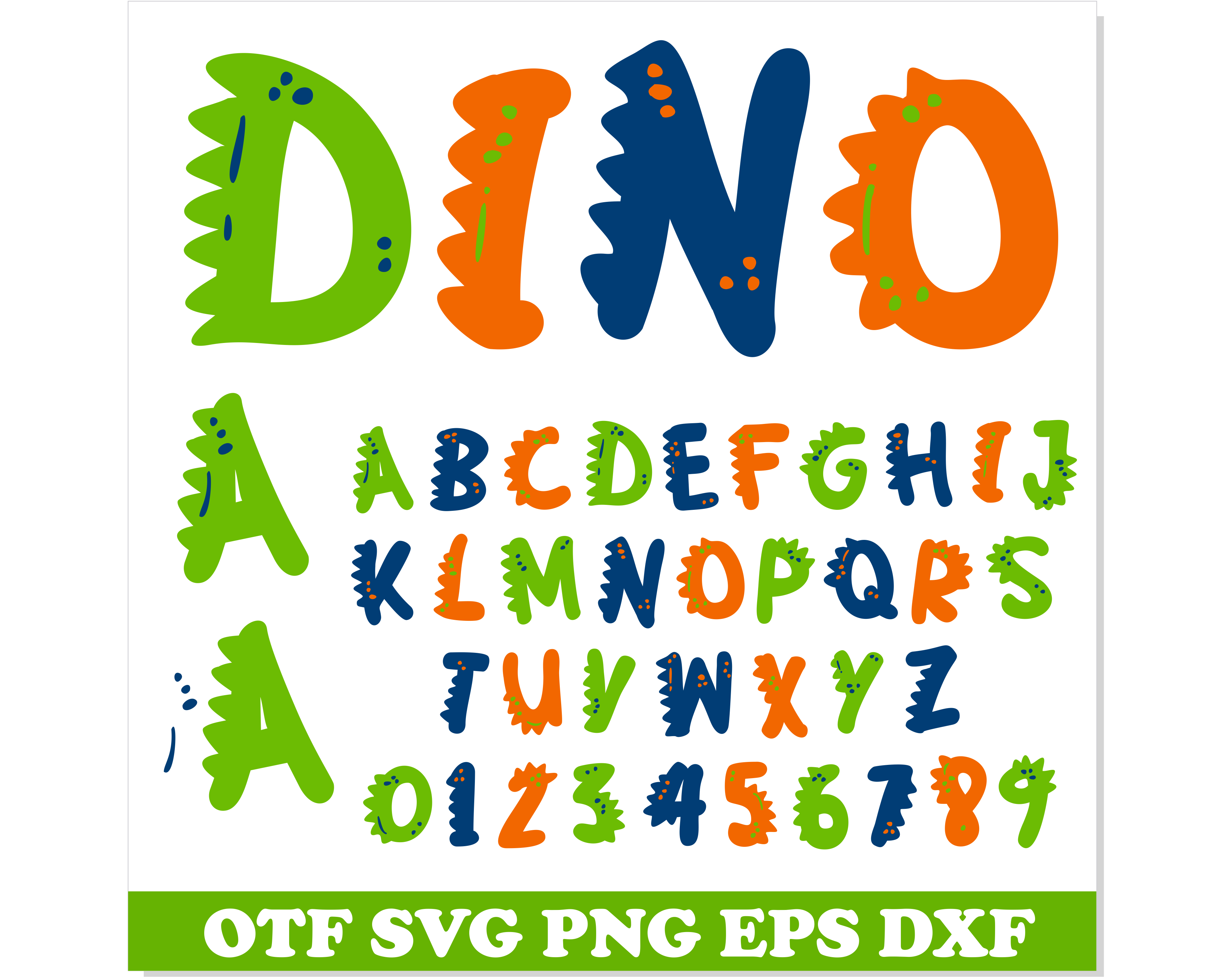 Dinosaur Font SVG Layered, Dinosaur Font PNG, Dinosaur Font - Inspire Uplift