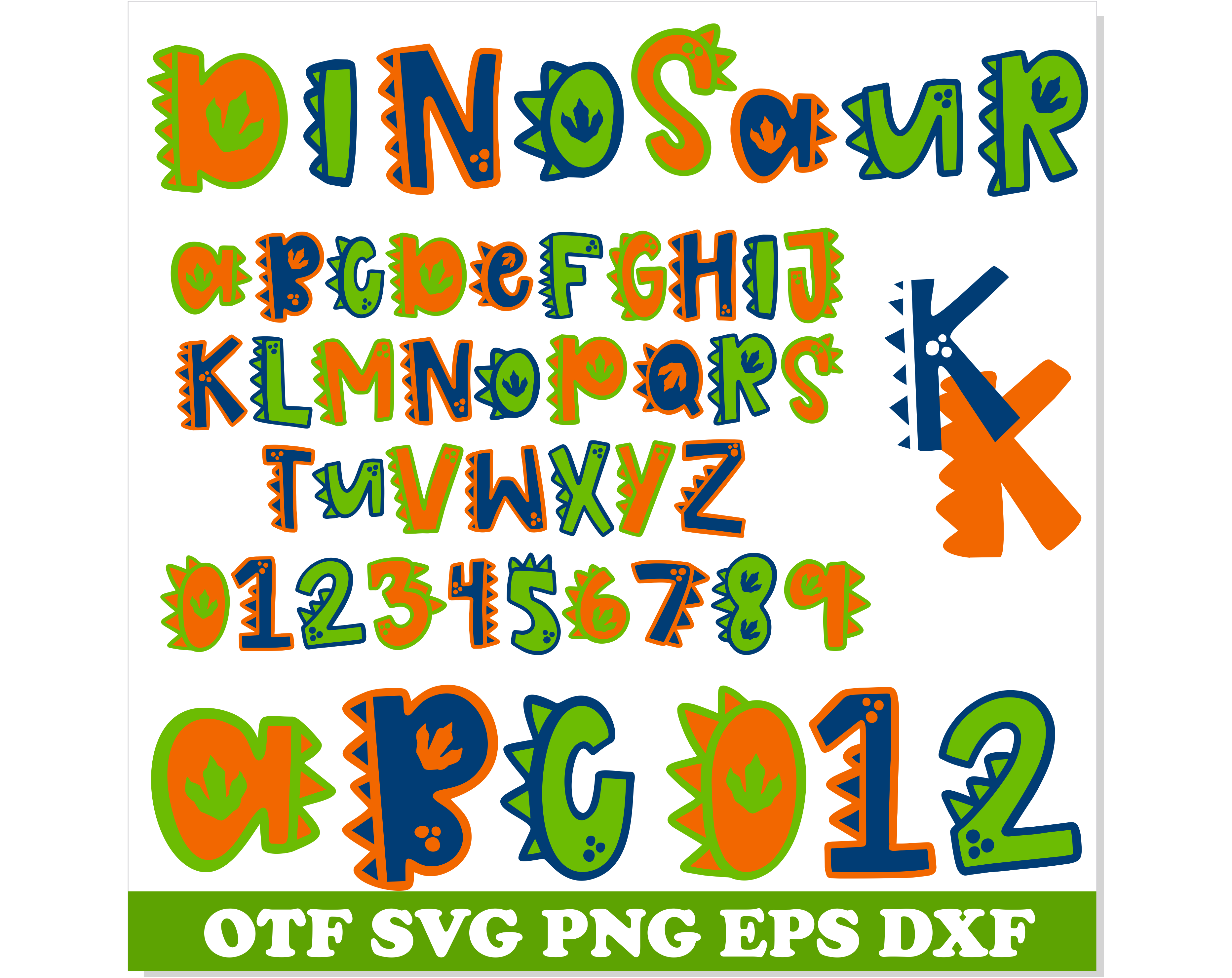 Dinosaur Font TTF PNG SVG Layered, Dinosaur letters svg Cric | Inspire Uplift