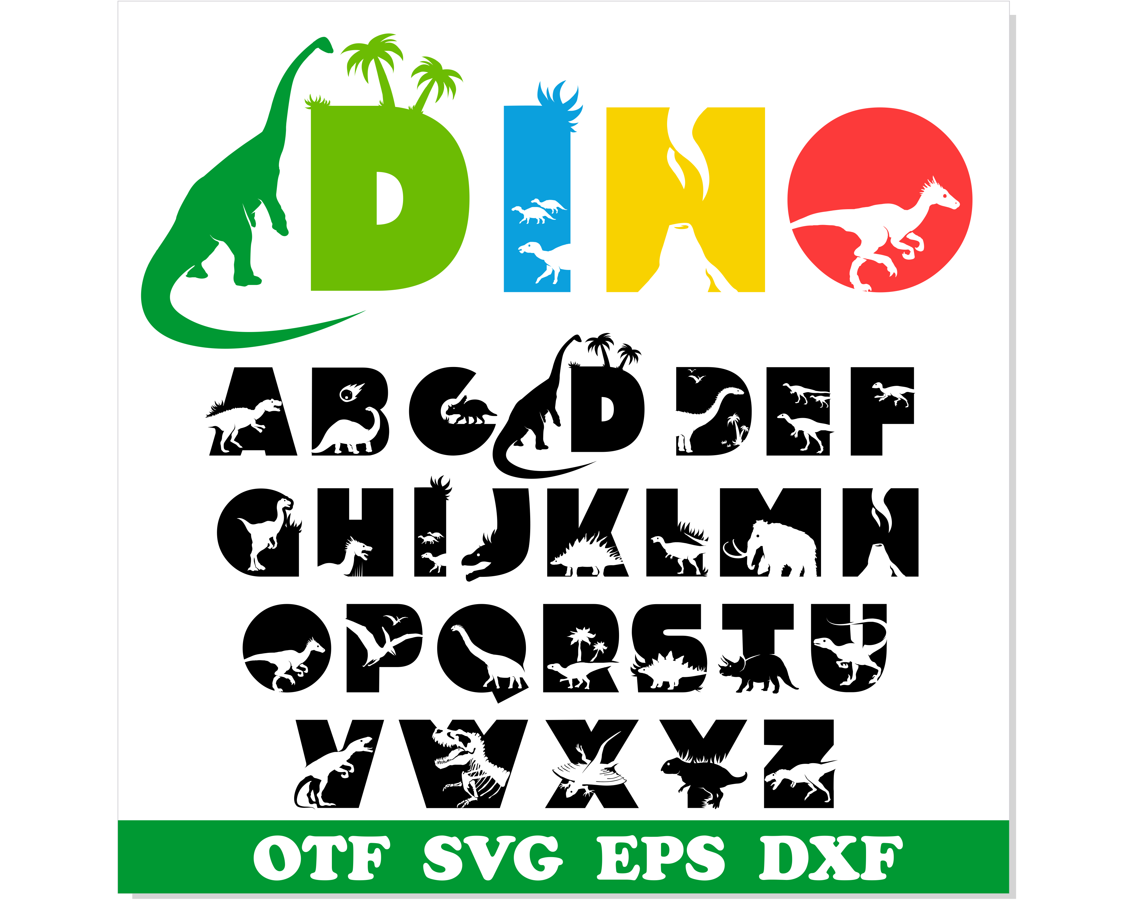 Dinosaur Font SVG Cricut, Dinosaur Font otf, Dinosaur Alphab | Inspire Uplift