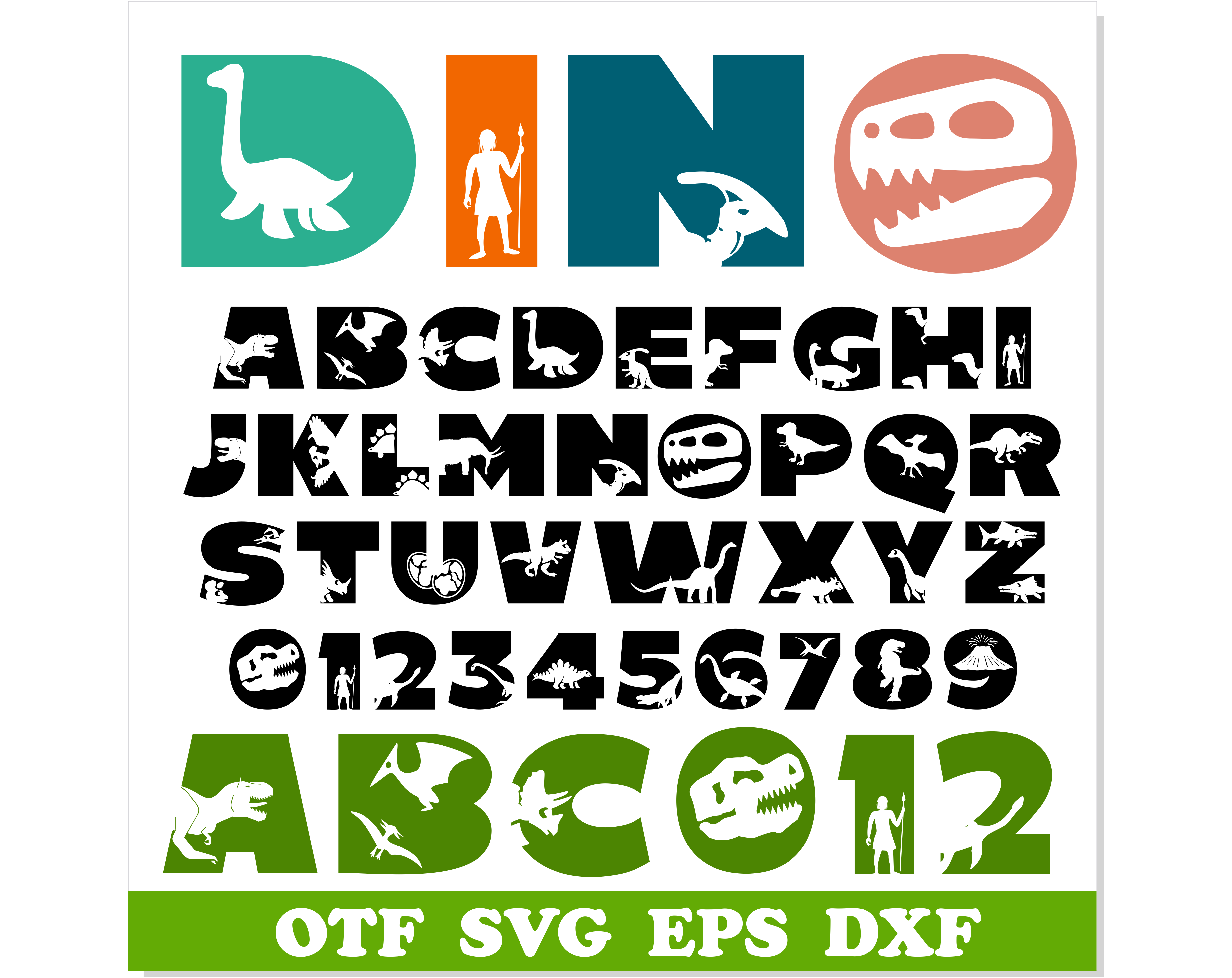 Dinosaur Font TTF, Dinosaur Font SVG, Dino Font, Baby font, | Inspire Uplift