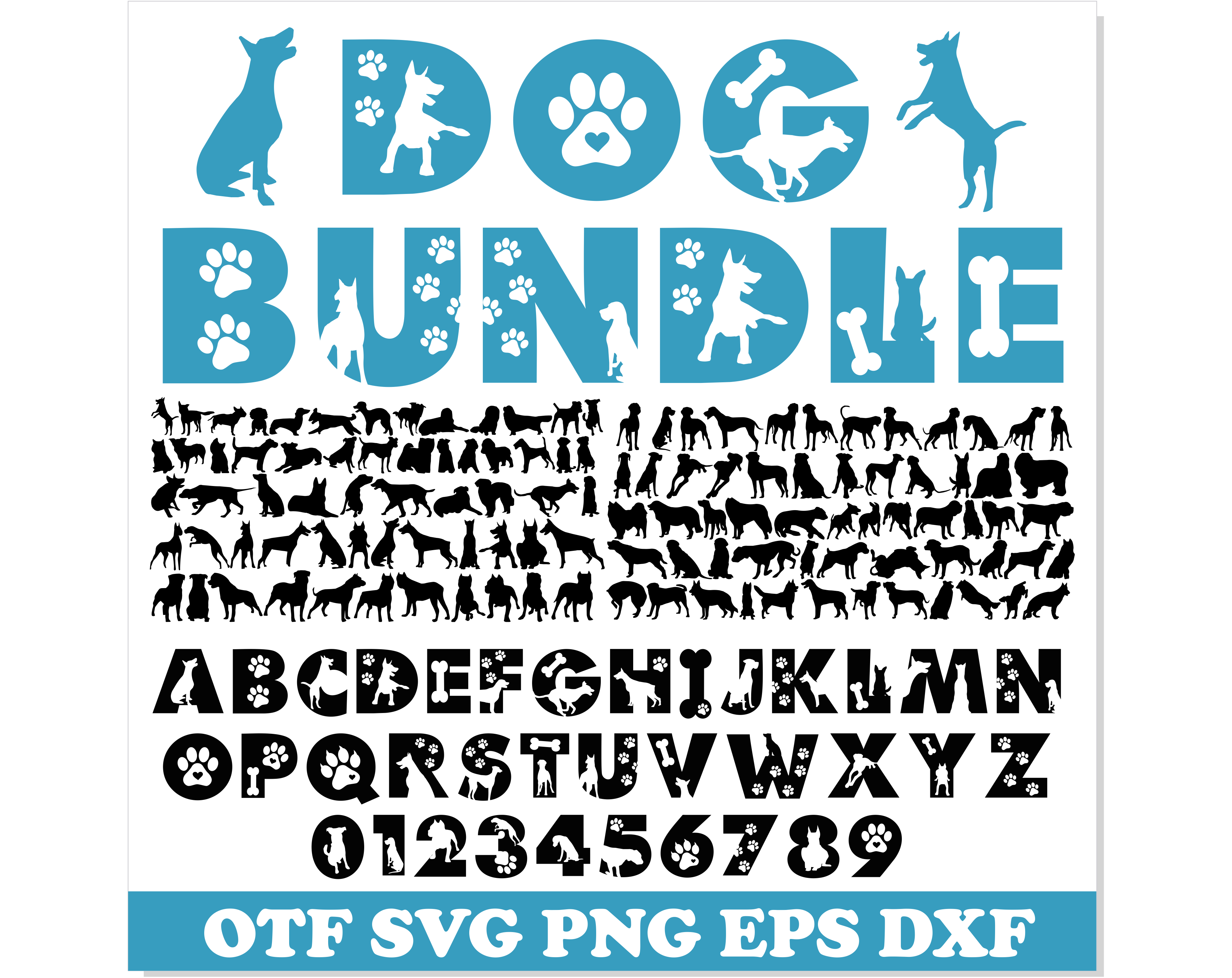 Dog Font ttf, Dog Bundle svg, Dog Font svg, Dog Bundle png, | Inspire ...
