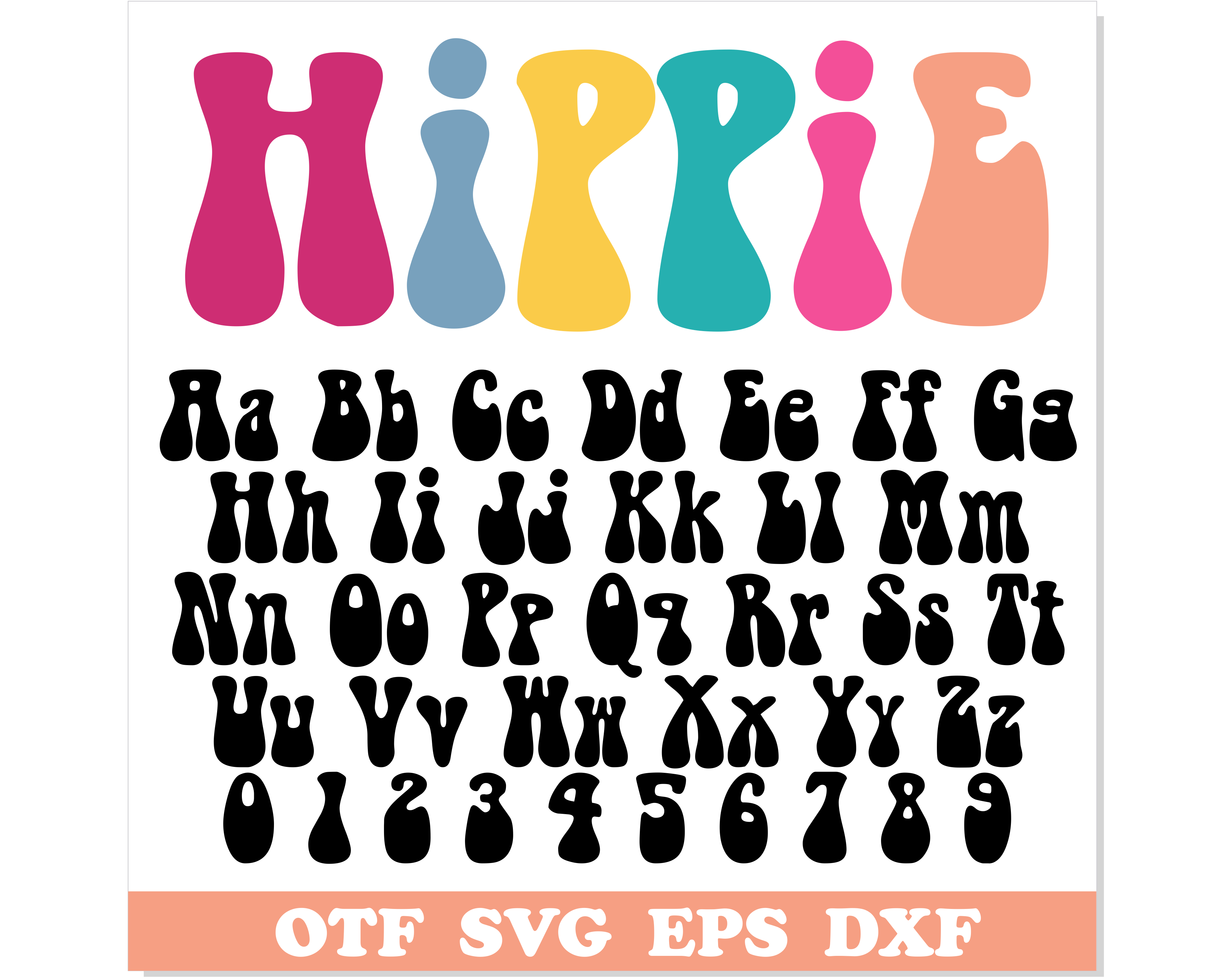 Hippie Font OTF, Groovy Font SVG Cricut, Retro Font svg, 70s | Inspire ...