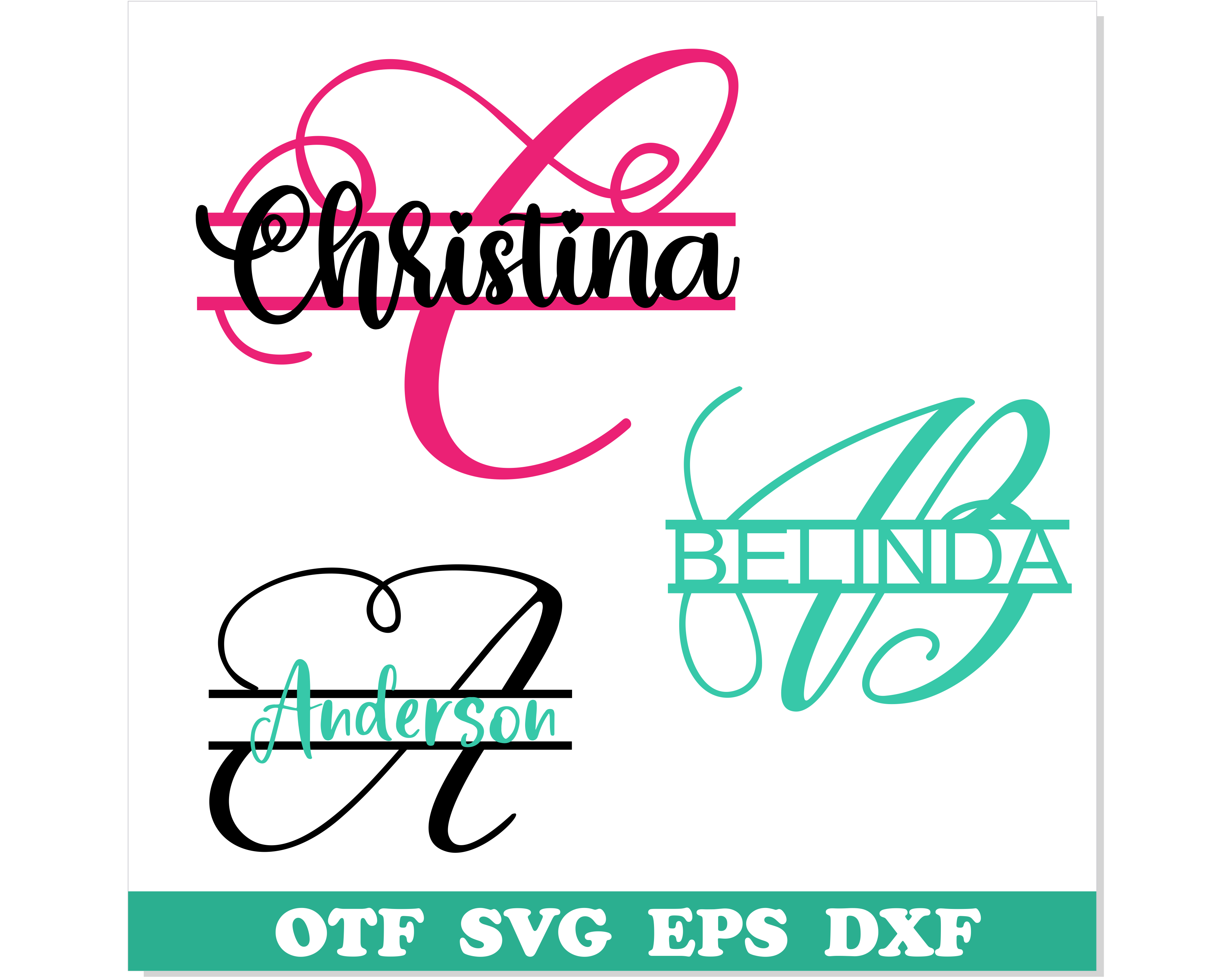 Calligraphy Split Monogram Font SVG TTF, Split Monogram lett | Inspire ...