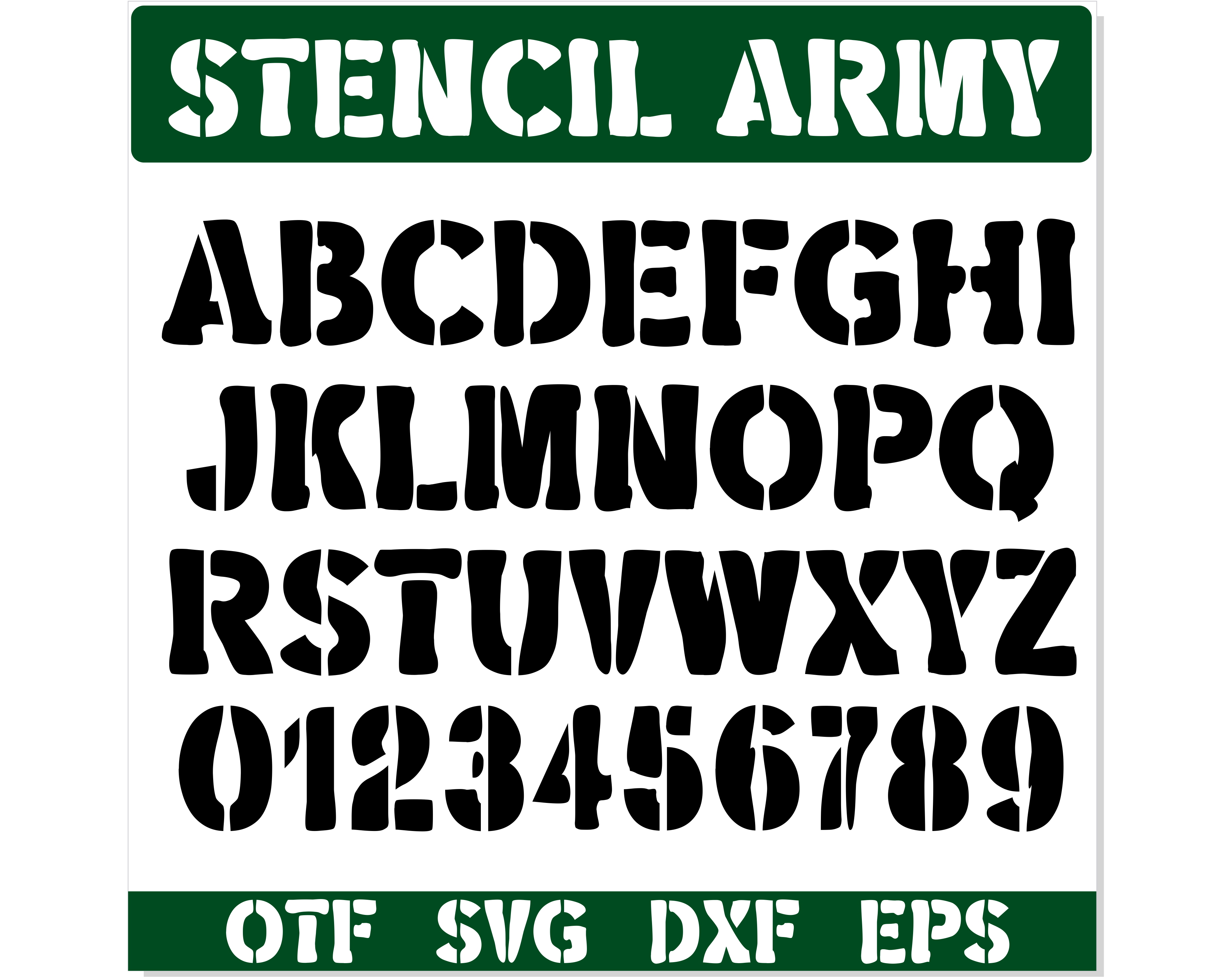 Stencil Font TTF, Army Stencil Font SVG Cricut, Stencil lett | Inspire ...