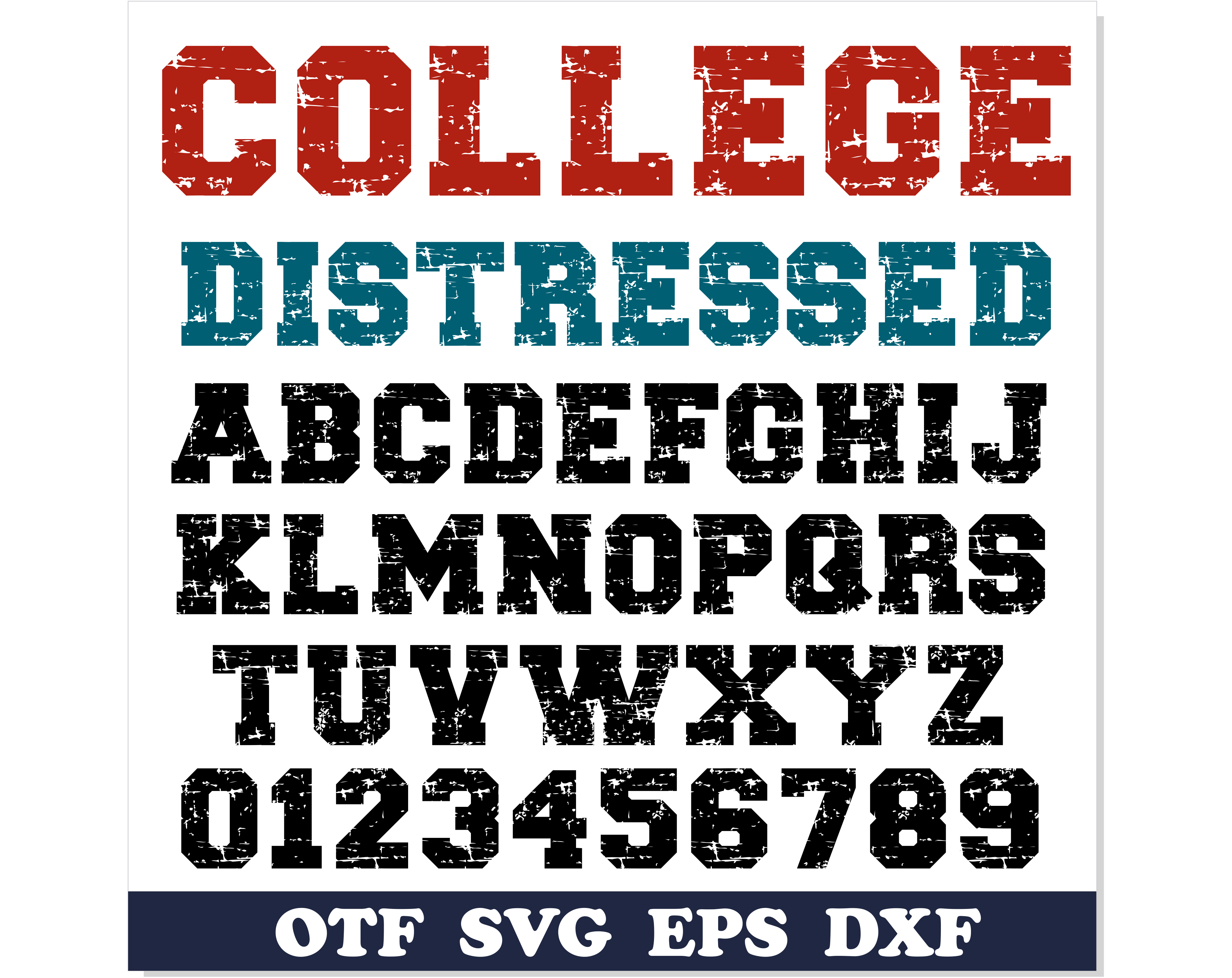College Distressed font TTF, Distressed font otf, Sport font | Inspire ...