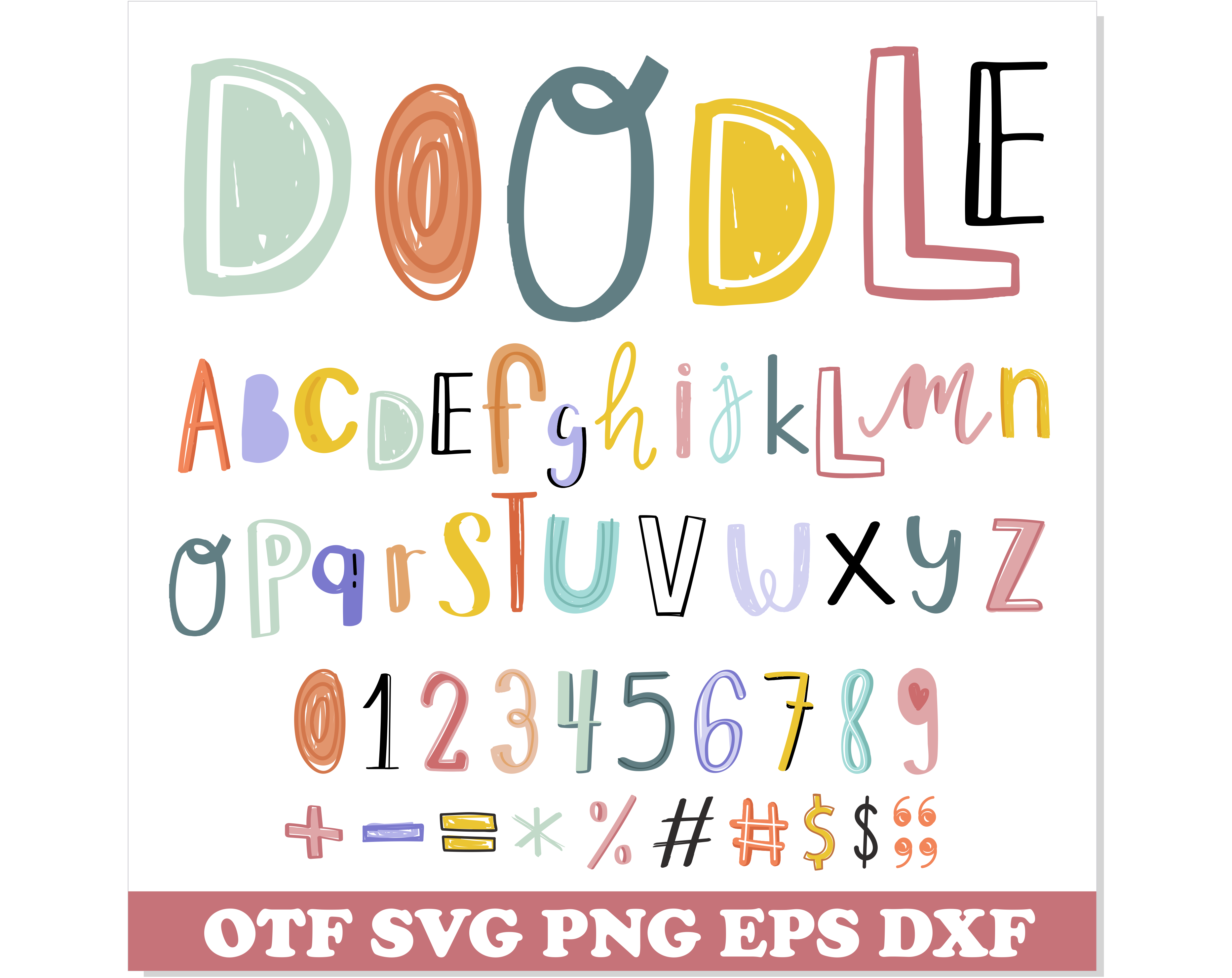 Doodle Font TTF, Doodle Font PNG SVG, Handwritten Font, Dood | Inspire ...