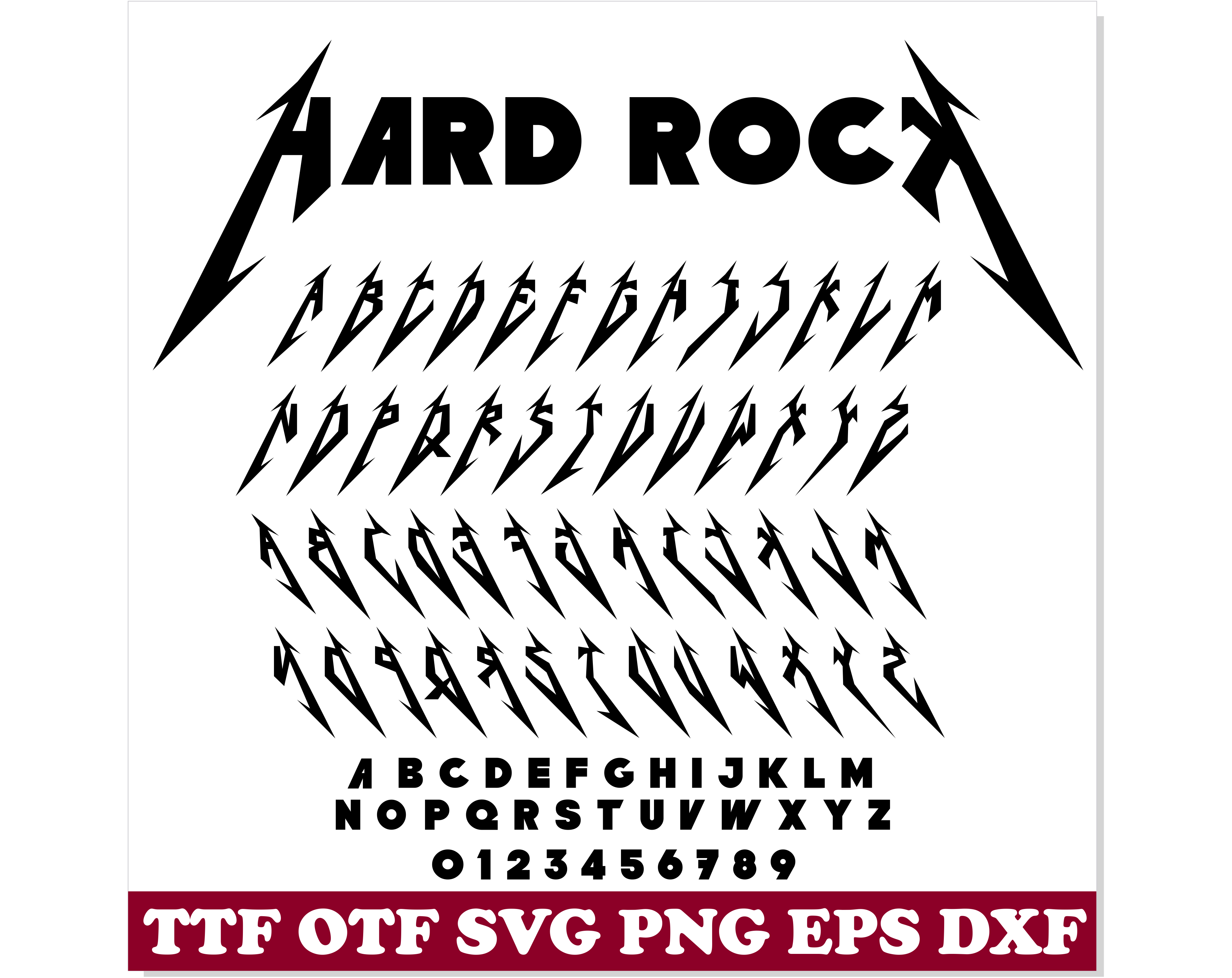 Hard Rock Font TTF, Hard Rock Font SVG, Heavy Metal Font, Ro | Inspire ...