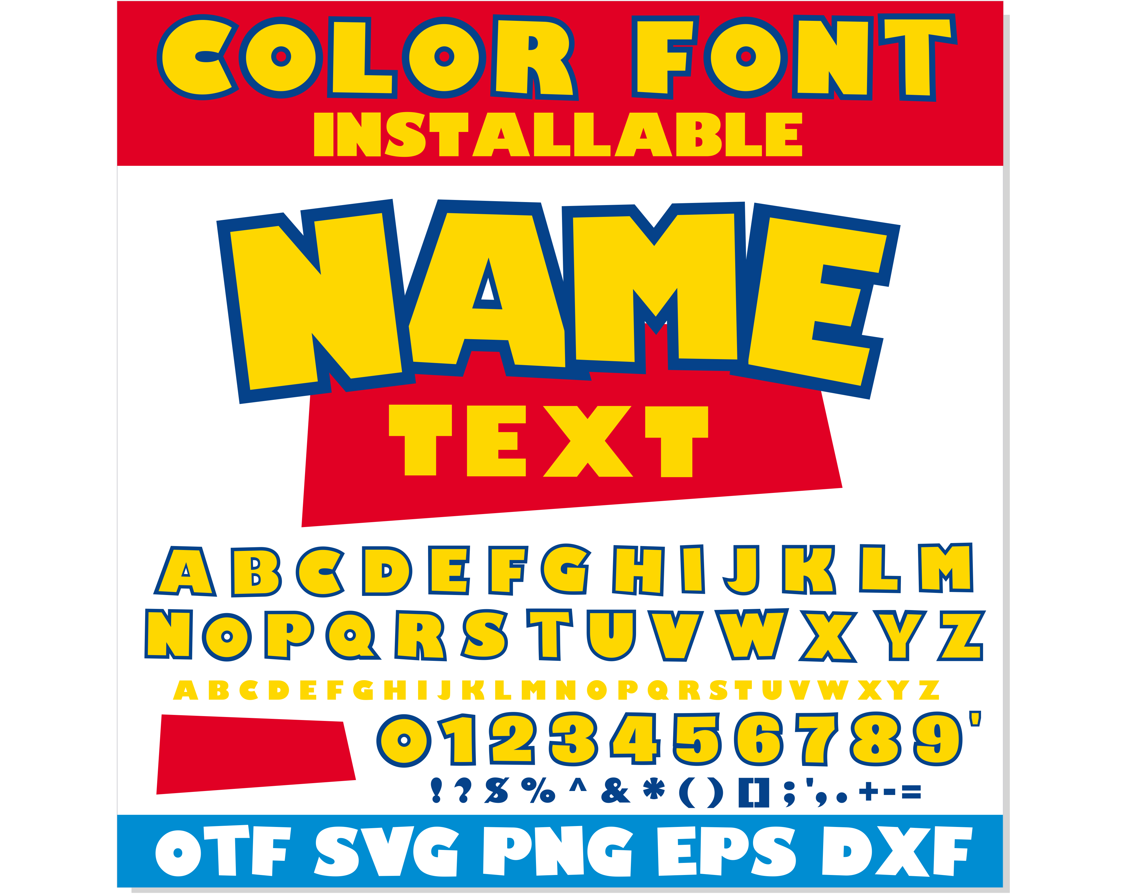 Toy Story Color Font OTF Installable, Toy Story Font SVG, To | Inspire ...