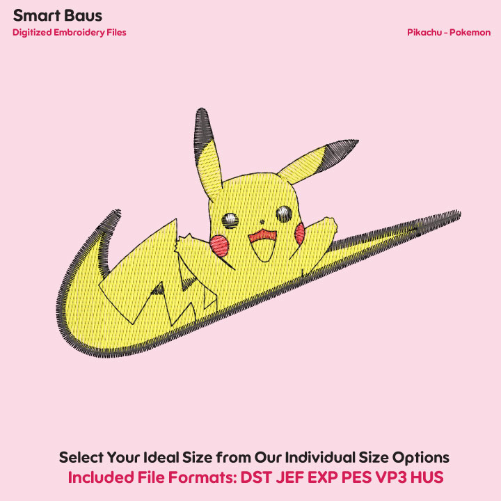 Pikachu Embroidery Swoosh Design Download File Embroidery Ma | Inspire ...