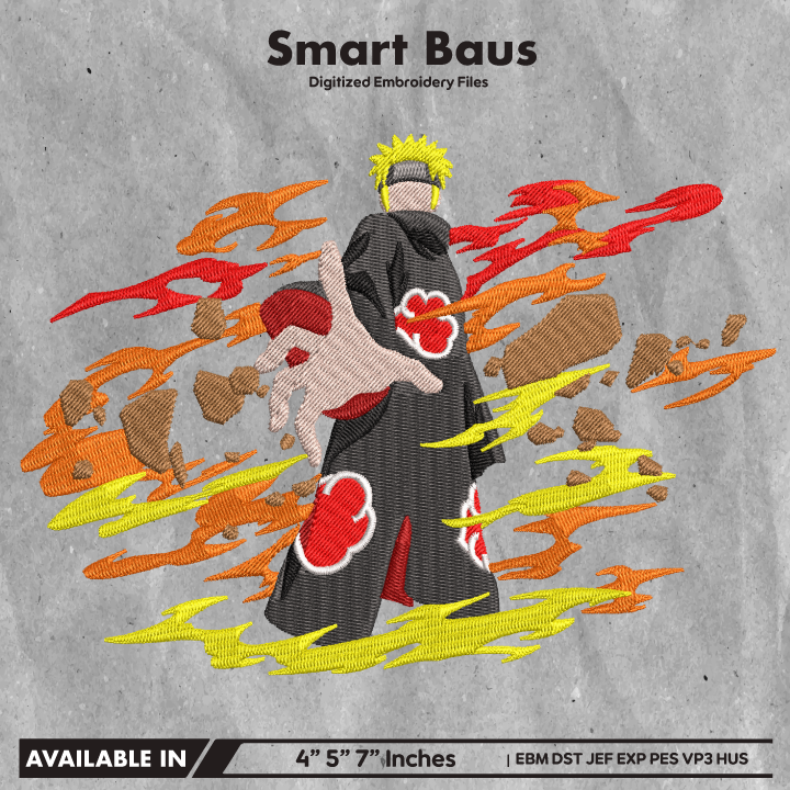 Pain Skill Anime Naruto Embroidery Design File | Inspire Uplift