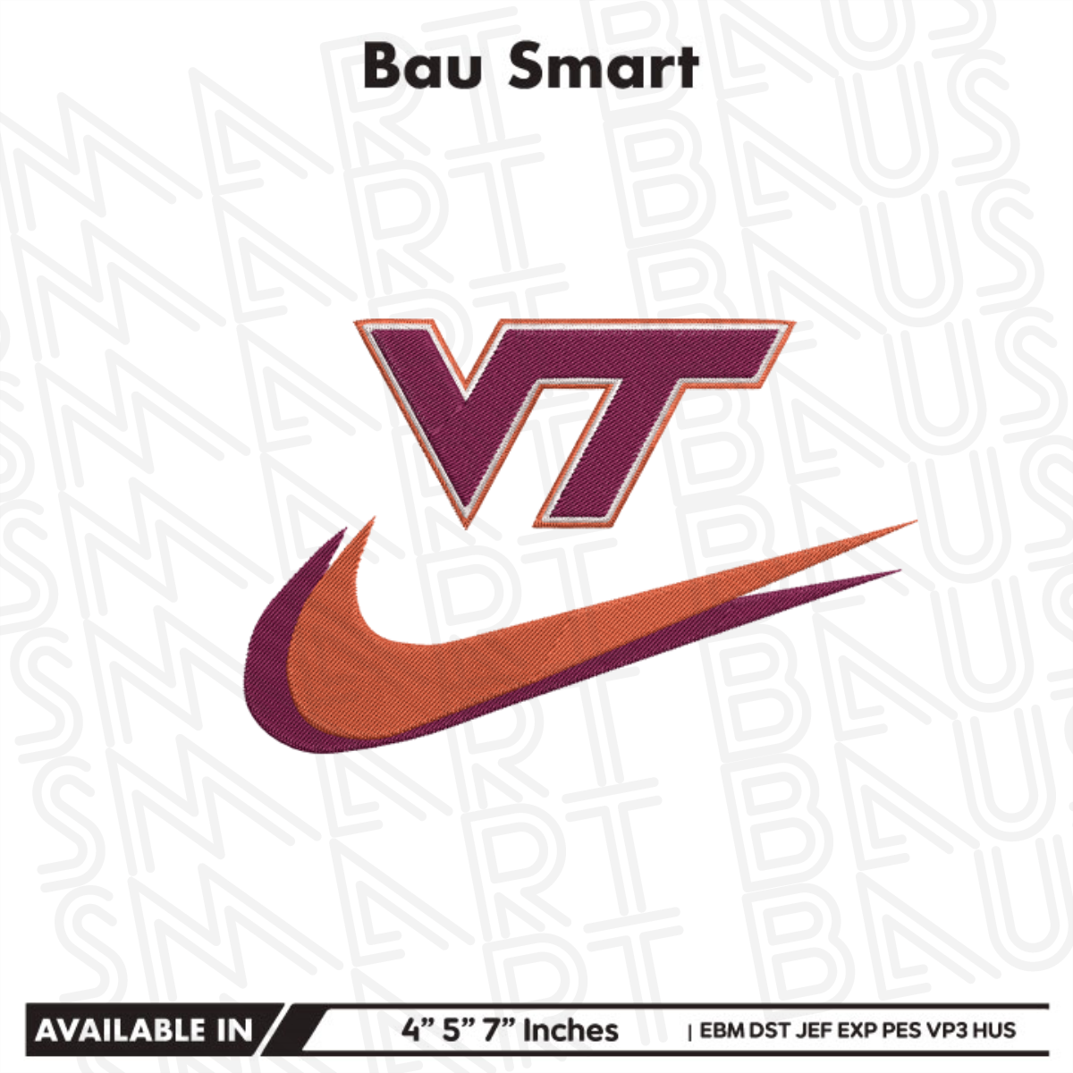 Virginia Tech Hokies Nike Swoosh Embroidery Design, NCAA Log | Inspire ...