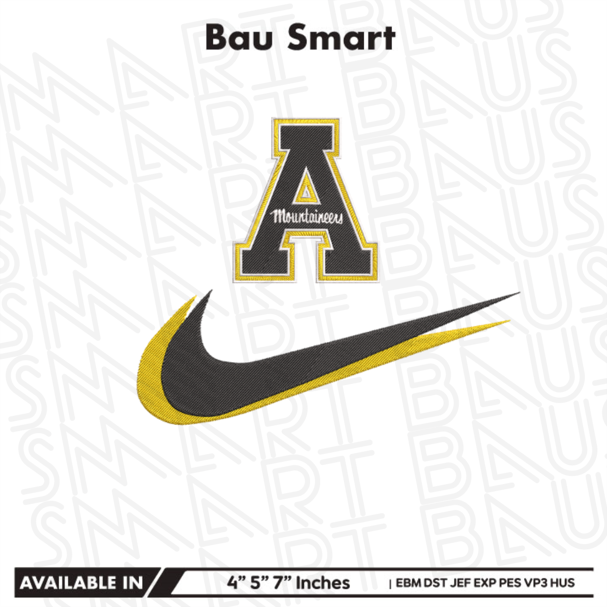Appalachian State Mountaineers Nike Swoosh Embroidery Design | Inspire ...