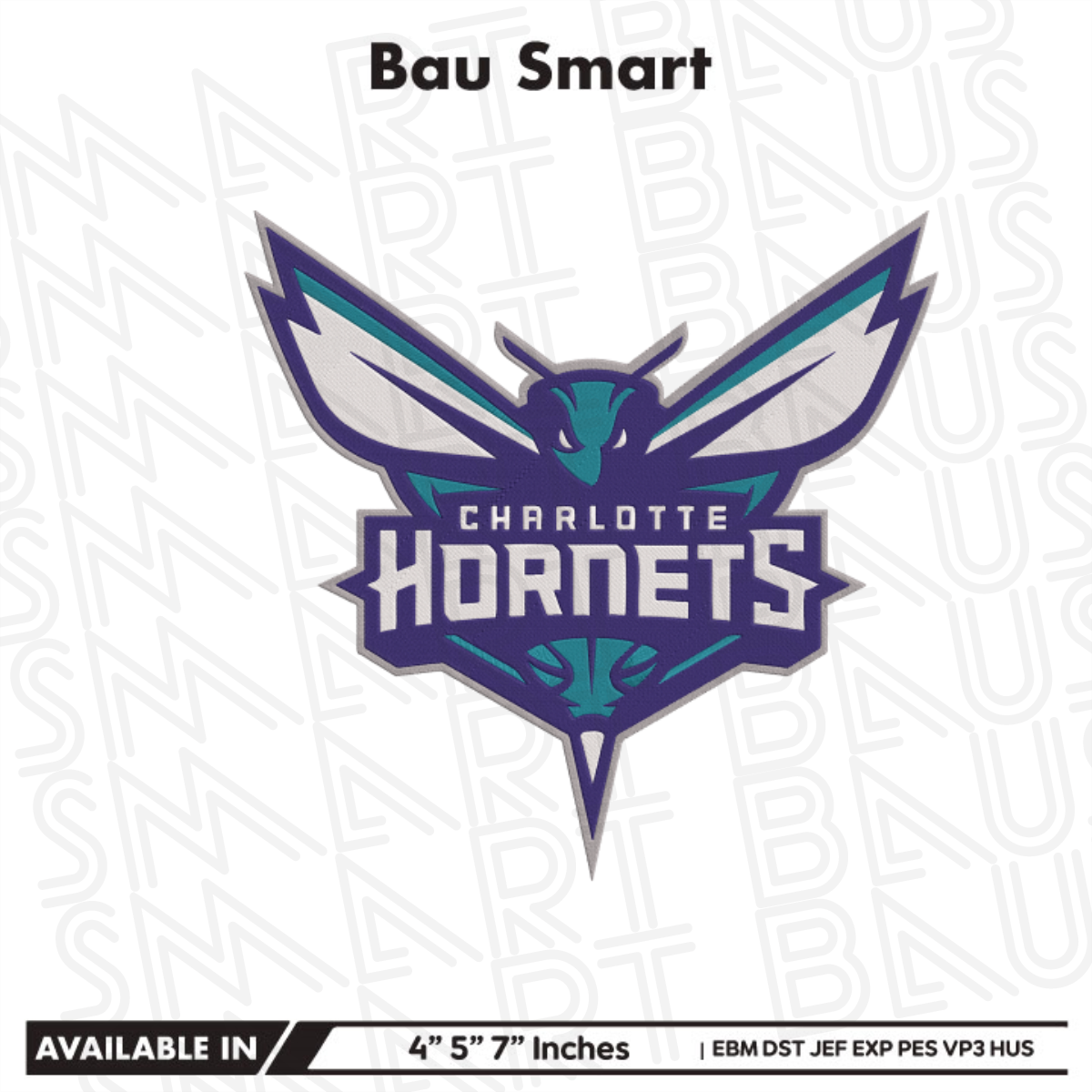 Charlotte Hornets Logo Embroidery Design, Hornets NBA Digiti | Inspire ...