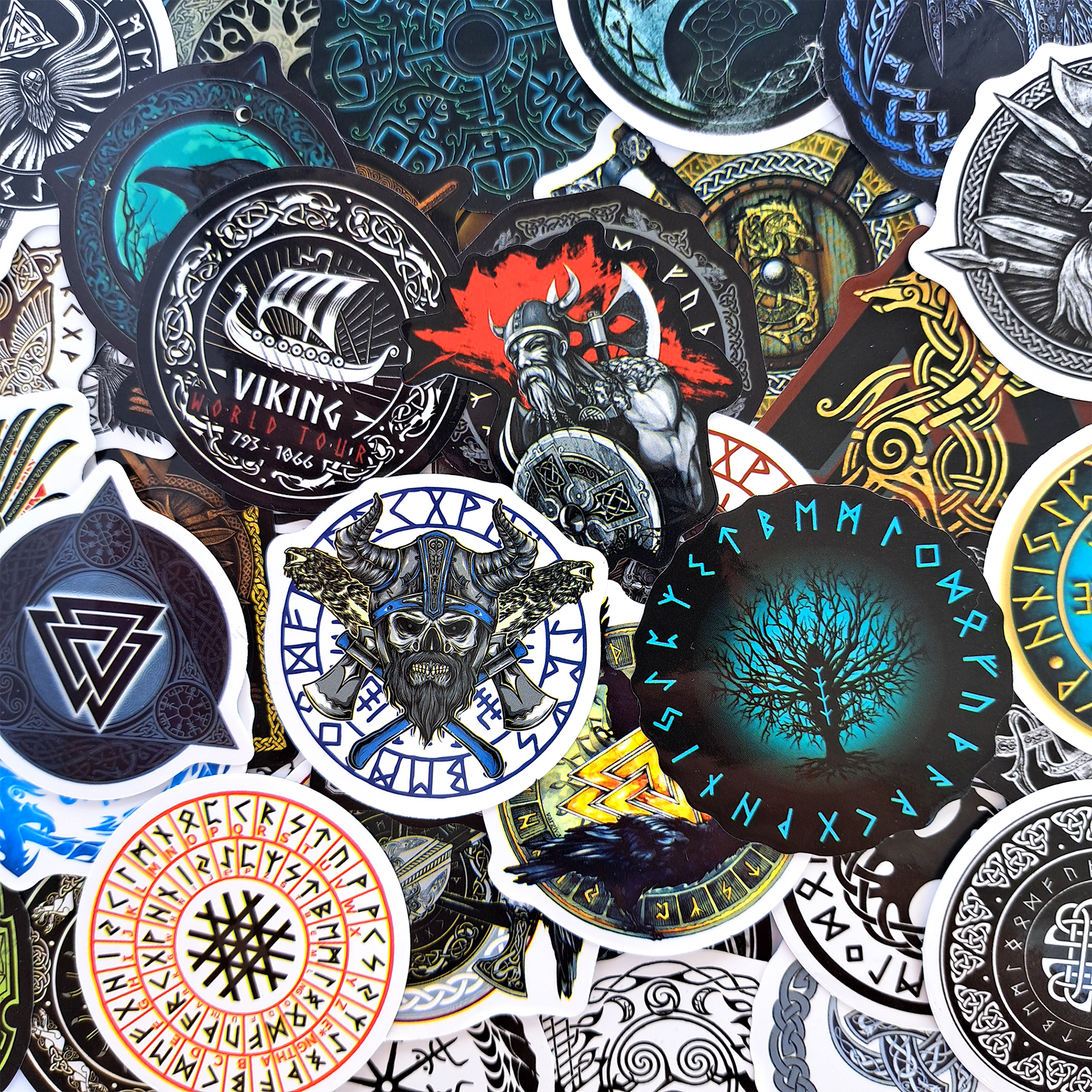 50 PCS Norse Viking Sticker Pack, Viking Runes stickers | Inspire Uplift