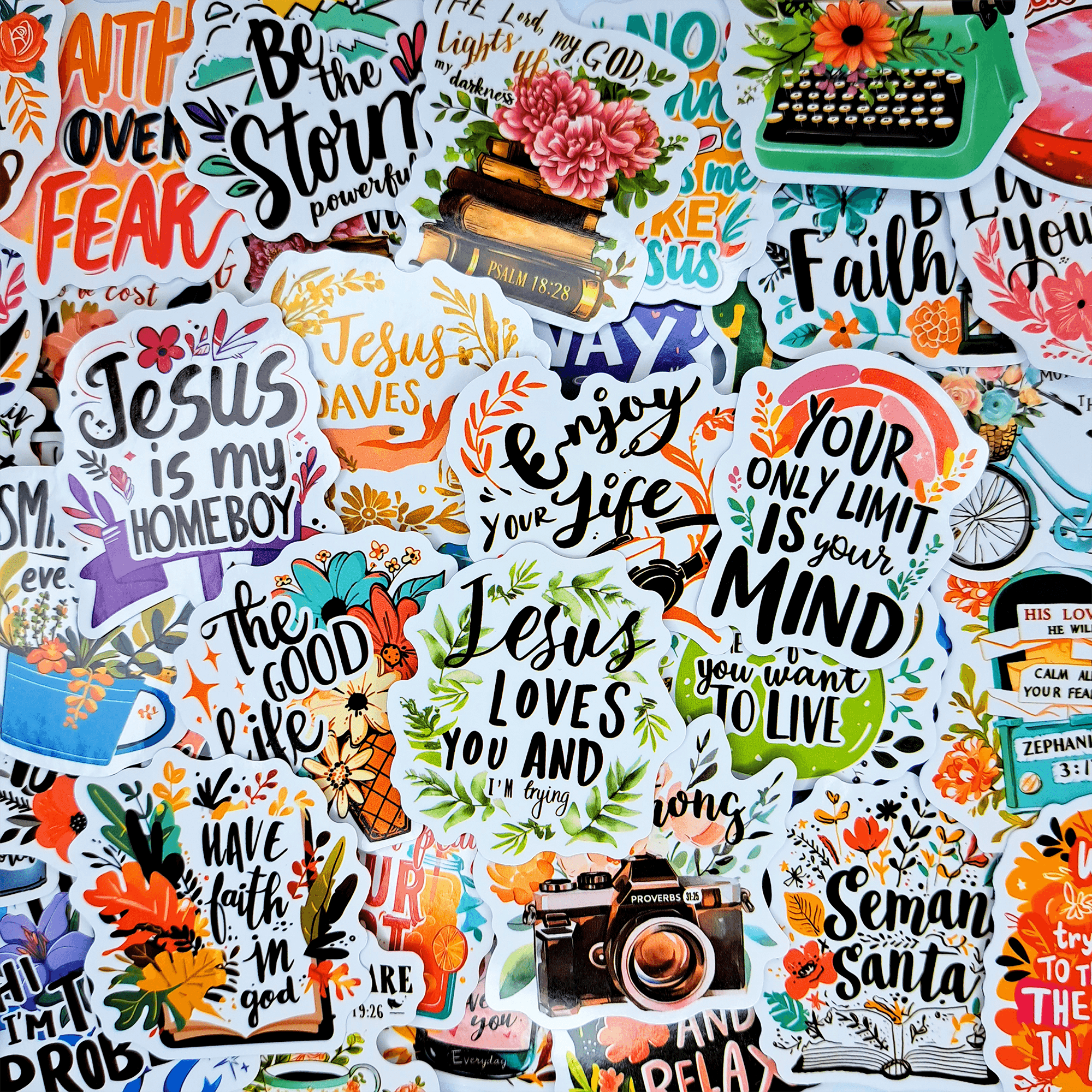 50 PCS Christian Motivational Sticker Pack, Jesus Motivation | Inspire ...