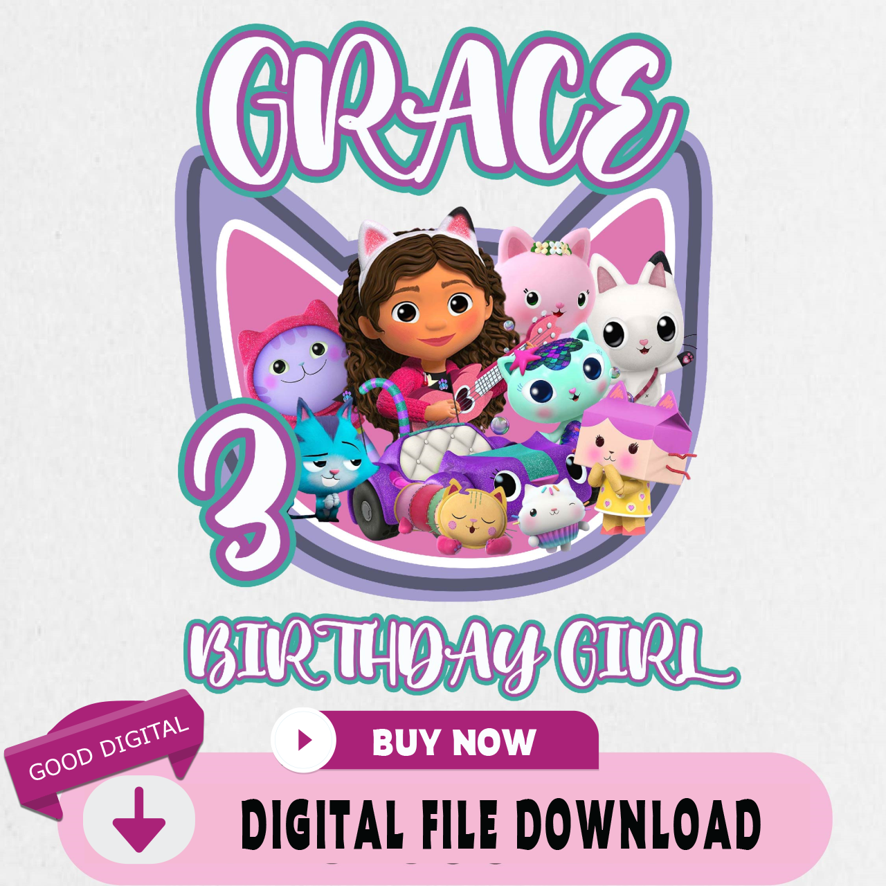 Personalized Png kids, Gabbys Dollhouse Inspired Birthday Pn | Inspire ...