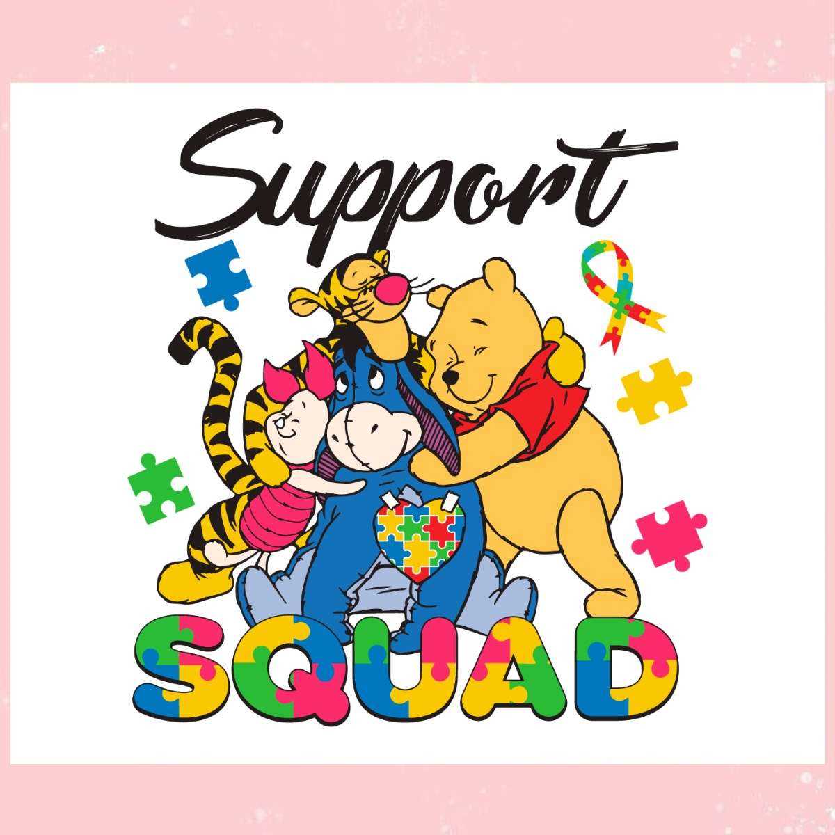 Autism Support Squad Winnie The Pooh Friends ,Trending, Moth | Inspire Uplift