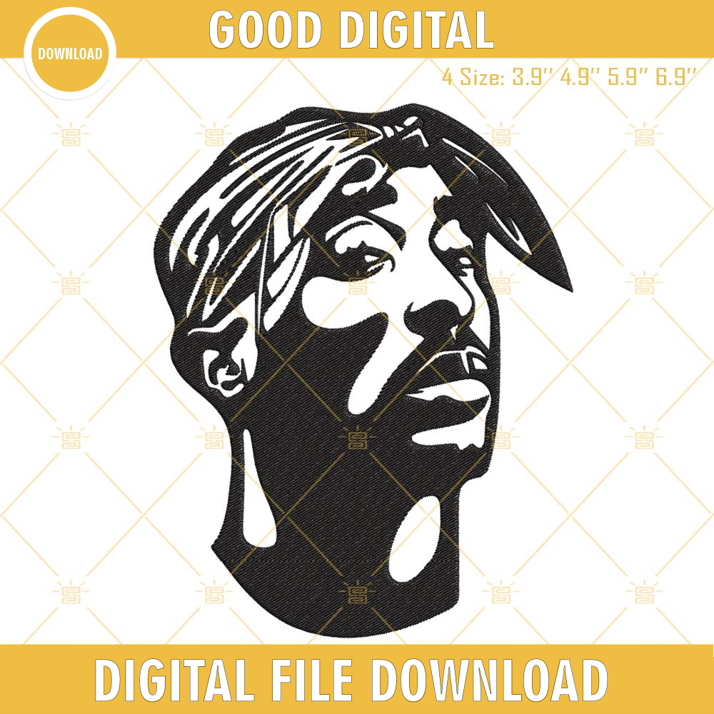 2PAC Embroidery Files, Tupac Shakur Embroidery Designs, Embr | Inspire ...