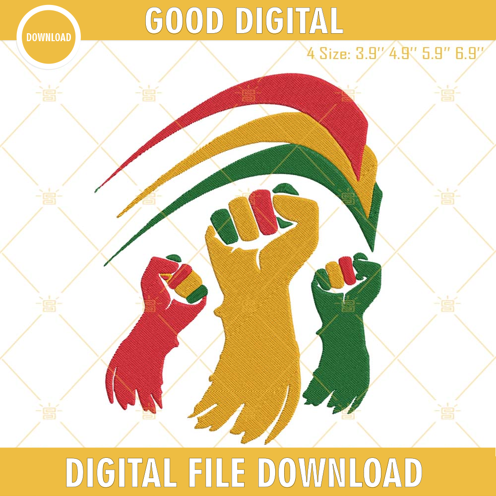 Africa Black Power Fist Embroidery File, Black History Embro | Inspire ...