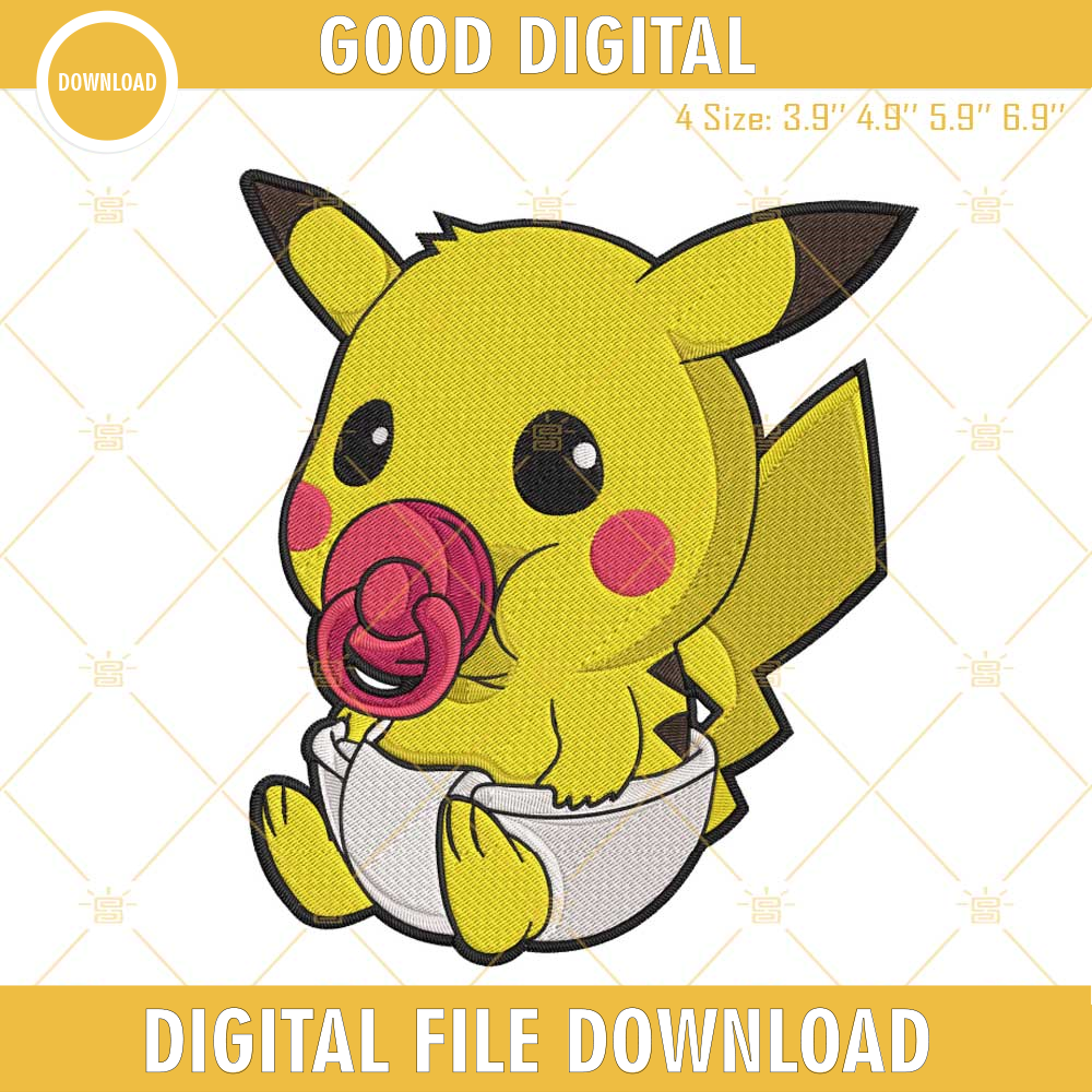 Baby Pikachu Embroidery Designs, Cute Pokemon Machine Embroi | Inspire ...