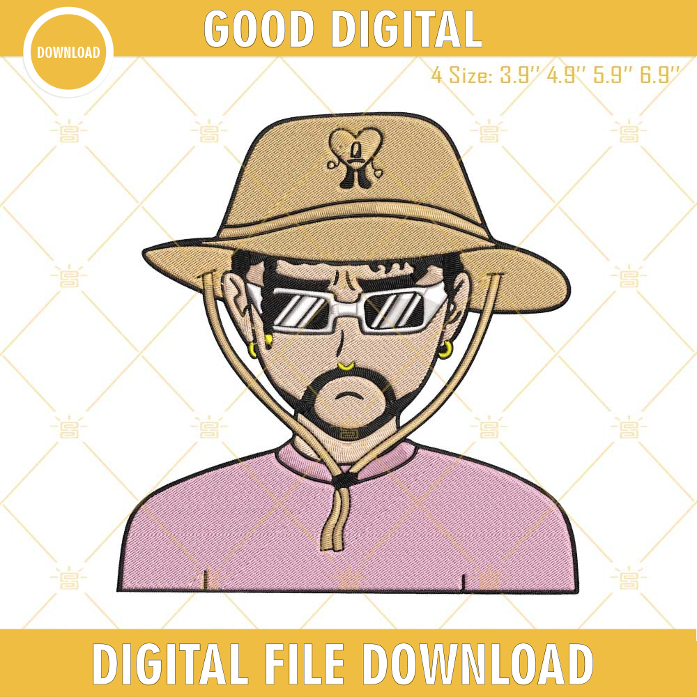 Bad Bunny Embroidery Designs Files, Embroidery Design,Embroi | Inspire ...