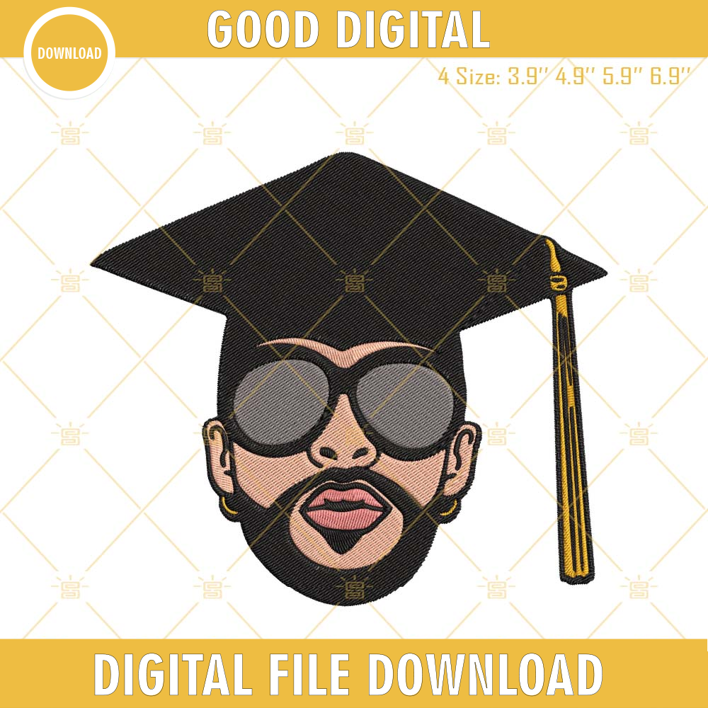 Bad Bunny Graduation Machine Embroidery Design Files, Embroi | Inspire ...