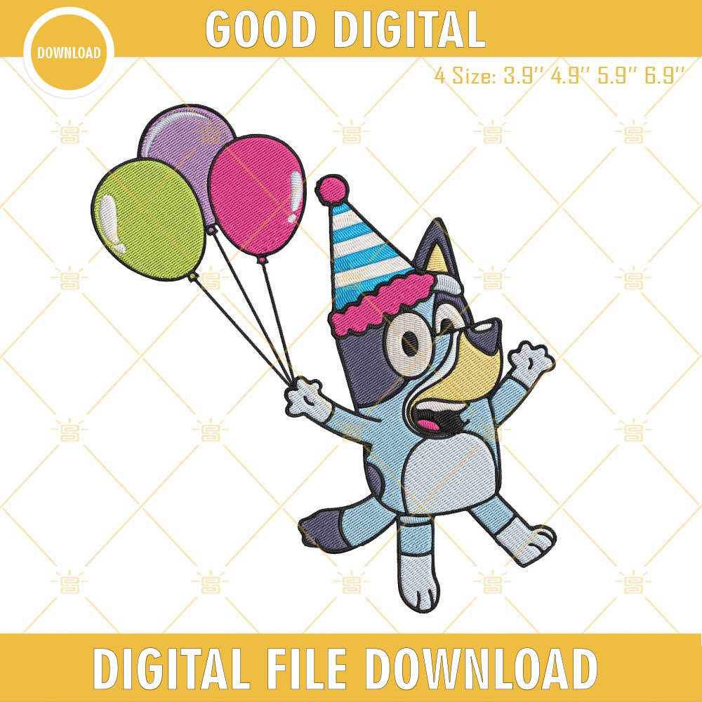 Bluey Birthday Machine Embroidery Designs Pattern Files, Emb - Inspire ...