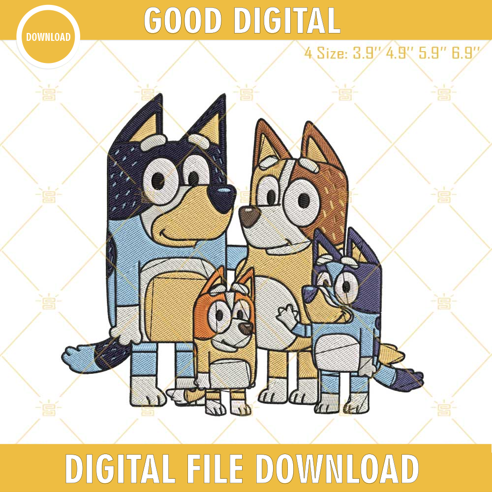 Bluey Family Machine Embroidery Designs, Embroidery Design,E | Inspire ...