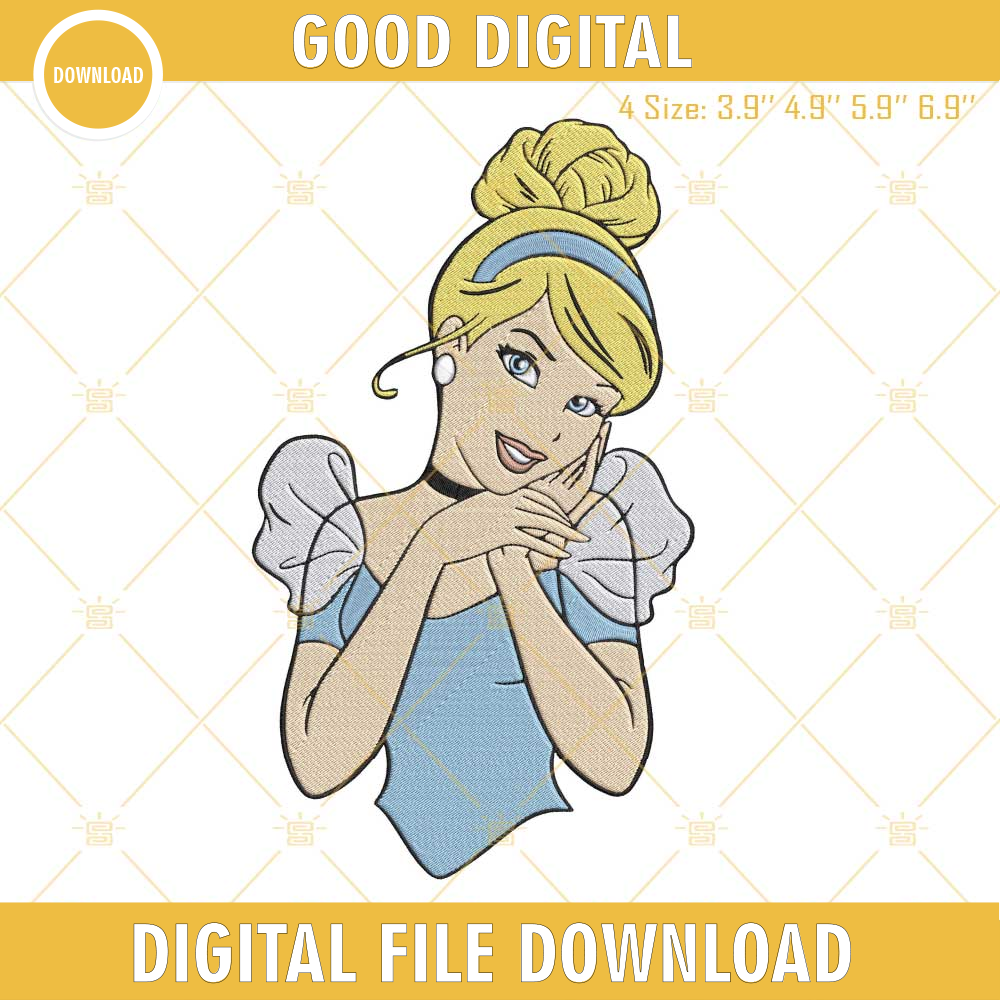 Cinderella Disney Princess Embroidery Design File, Embroider | Inspire ...