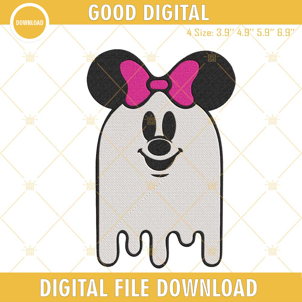Cute Minnie Ghost Machine Embroidery Design, Funny Disney Mo | Inspire ...