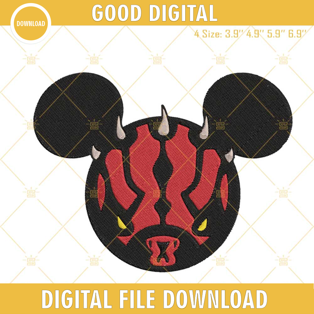 Darth Maul Mickey Ears Machine Embroidery Designs, Disney St | Inspire ...