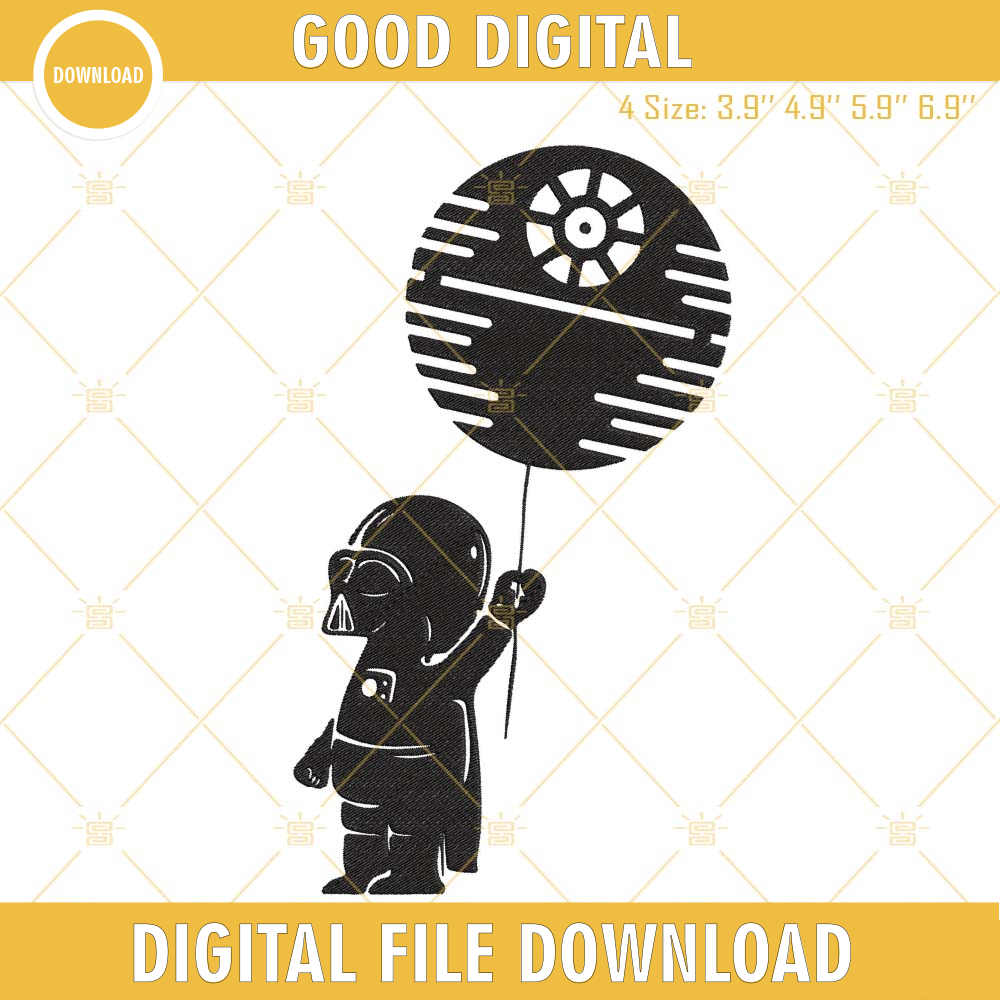 Darth Vader Death Star Balloon Embroidery File, Star Wars Em | Inspire ...