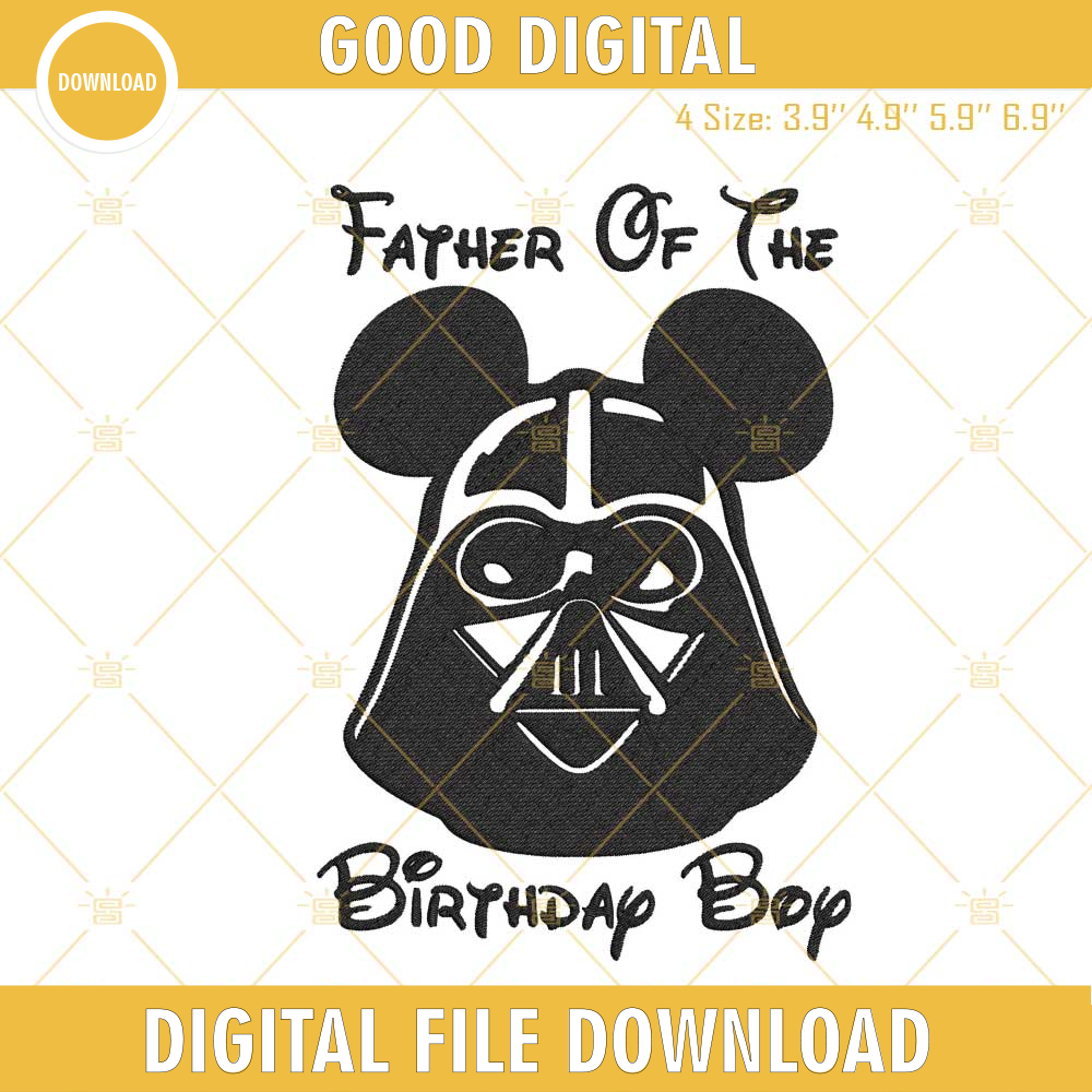 Darth Vader Mickey Head Father Of The Birthday Boy Embroider | Inspire ...