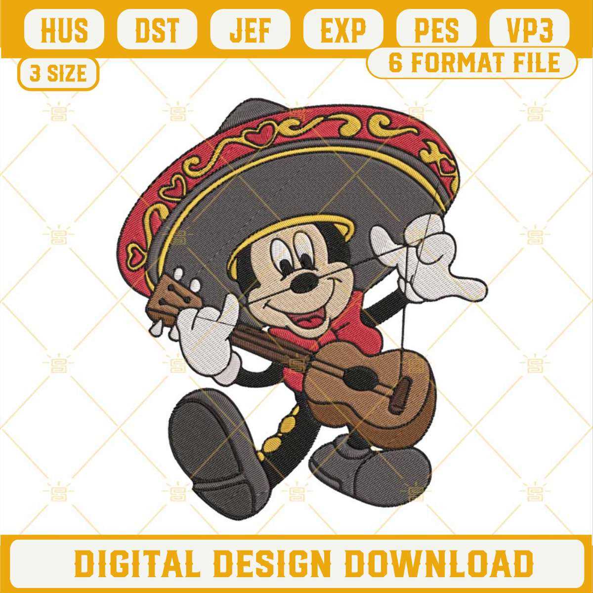 Cinco De Mayo Mickey Mouse Embroidery Design, Disney Mexican | Inspire ...