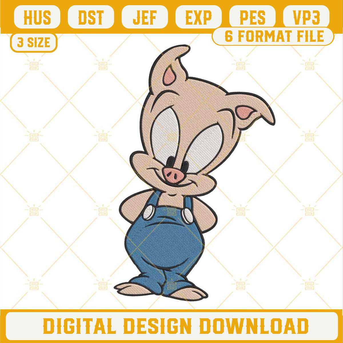 Hamton J Pig Embroidery Designs, Tiny Toon Adventures Charac | Inspire ...