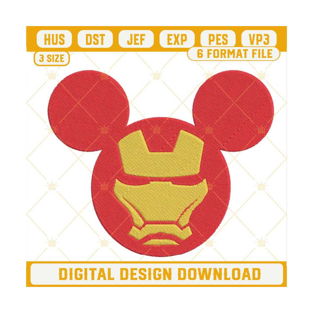Iron Man Mickey Mouse Ears Embroidery Design Files.jpg | Inspire Uplift