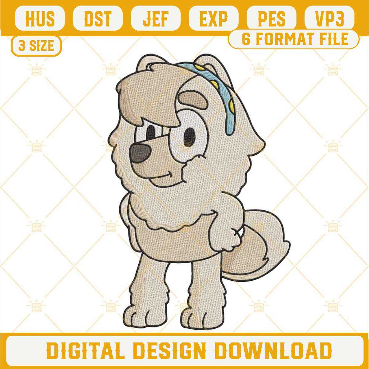 Judo Bluey Embroidery Design, Cute Chow Chow Cartoon Dog Emb - Inspire ...