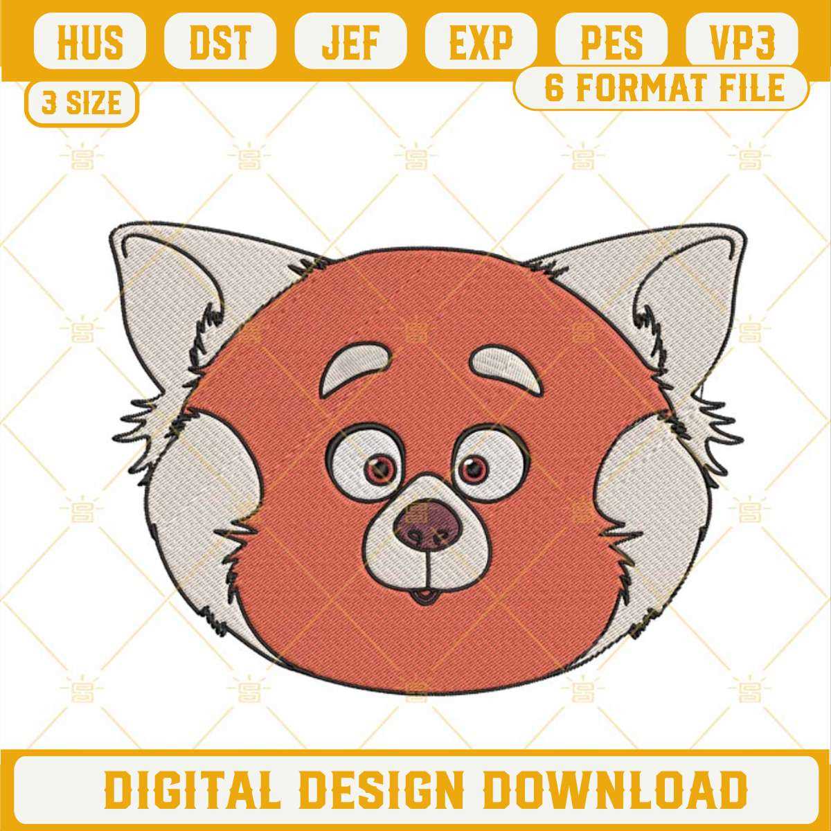 Meilin Lee Red Panda Face Embroidery Designs, Turning Red Pa | Inspire ...